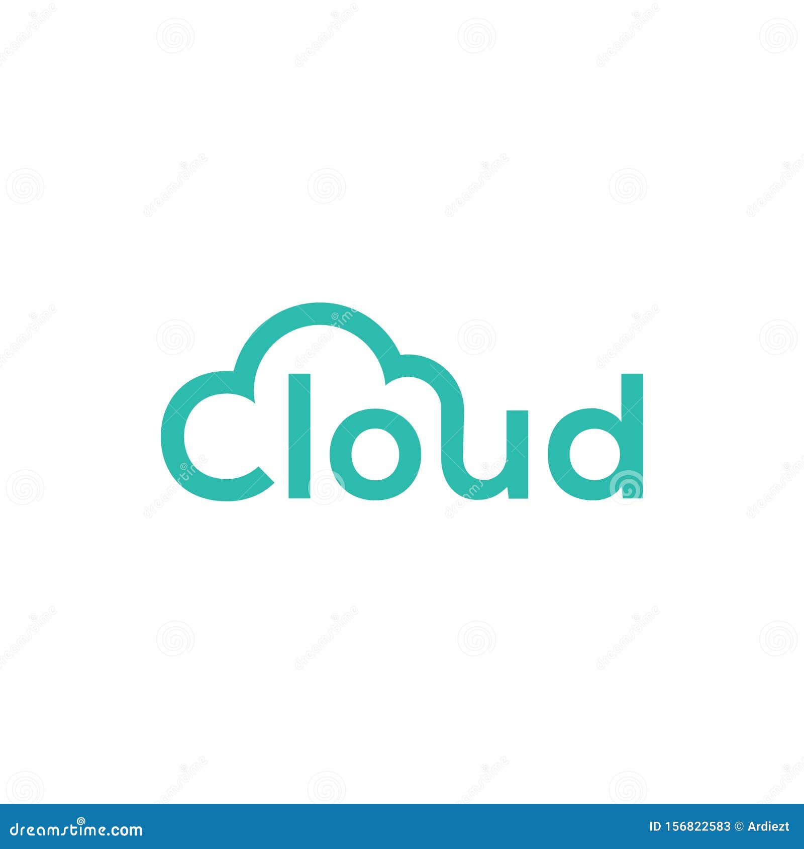Wordmark Cloud Unique Logo Design Stock Vector - Illustration of ...
