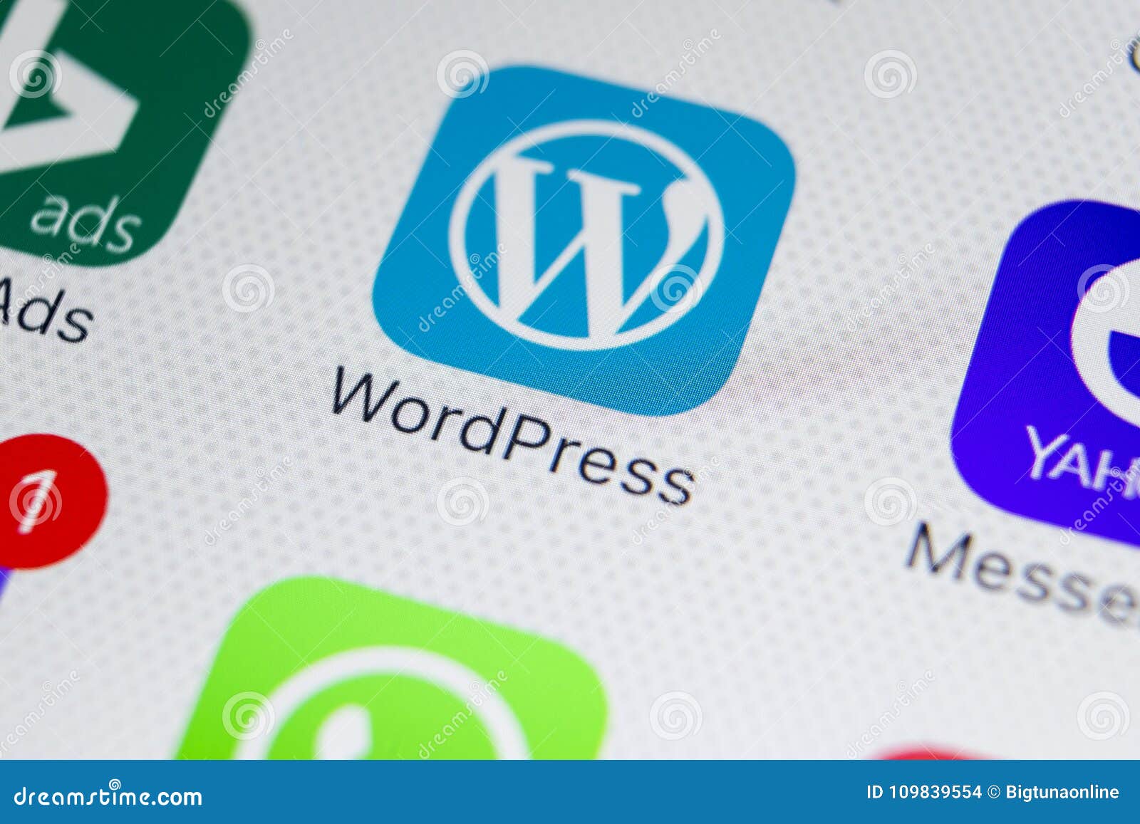 Wordpress Application Icon on Apple IPhone X Screen Close-up. Wordpress ...