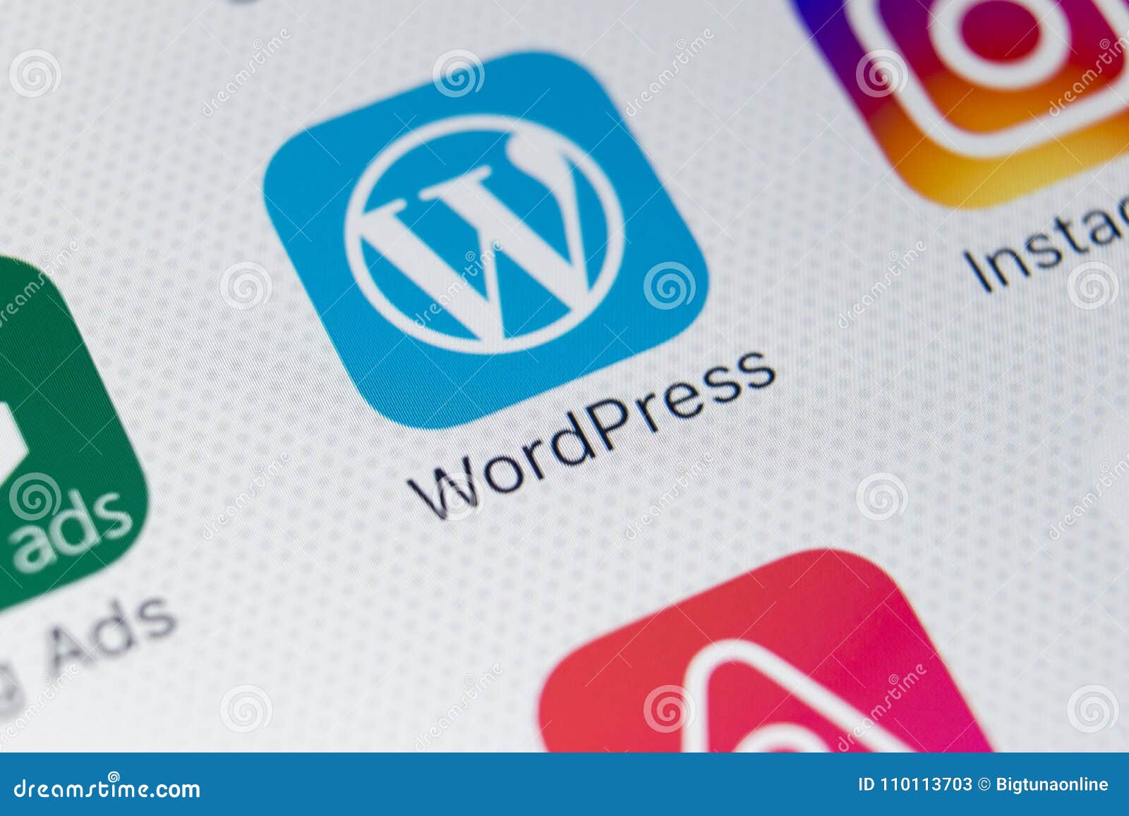 Wordpress Application Icon on Apple IPhone X Screen Close-up. Wordpress ...