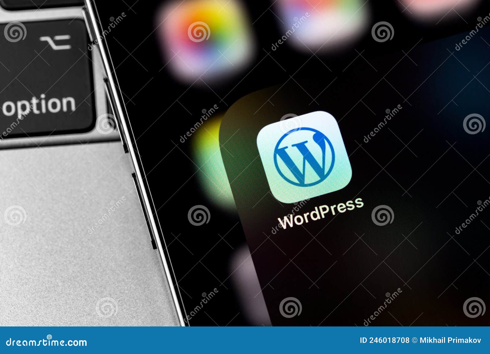 WordPress Icon Mobile App on Screen Smartphone IPhone Editorial Stock ...