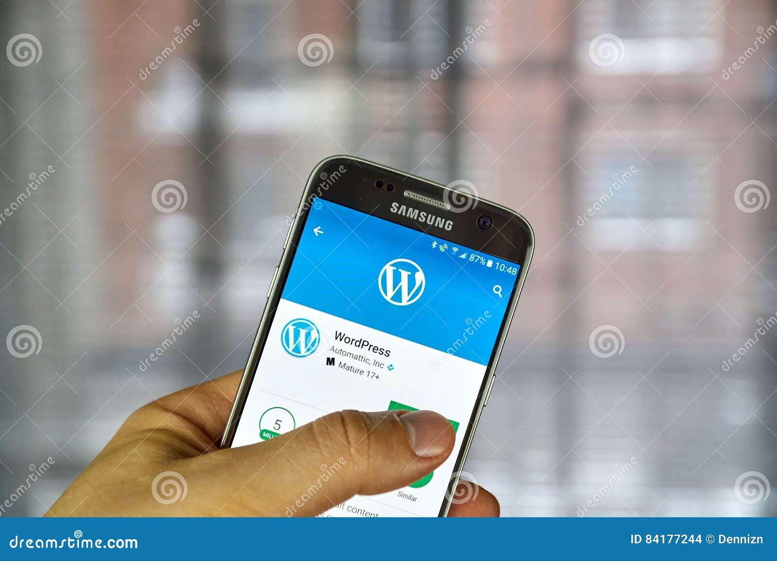 Wordpress Mobile Application Editorial Stock Image - Image of hands ...