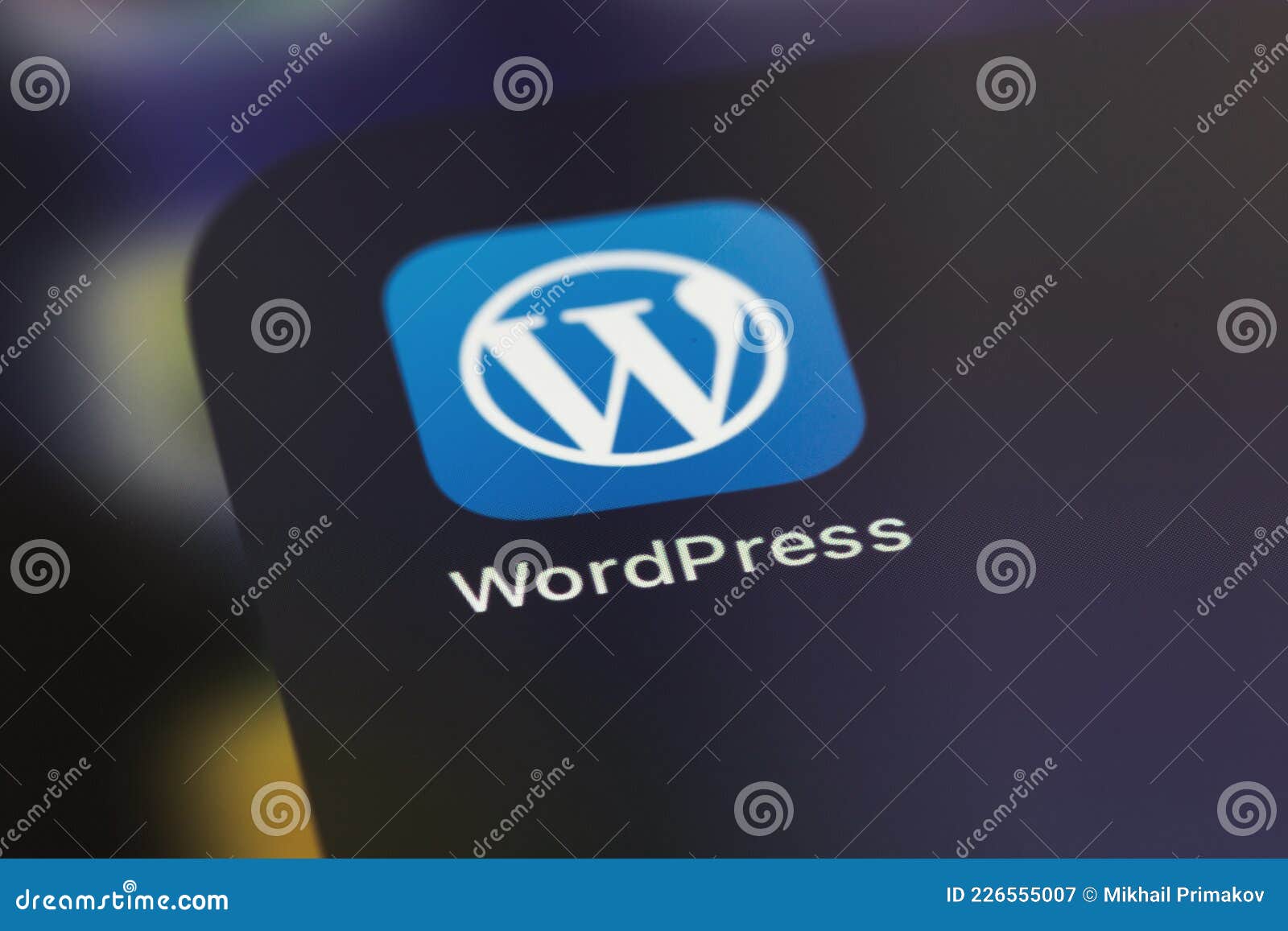 WordPress Mobile Icon App on Screen Smartphone Editorial Photography ...