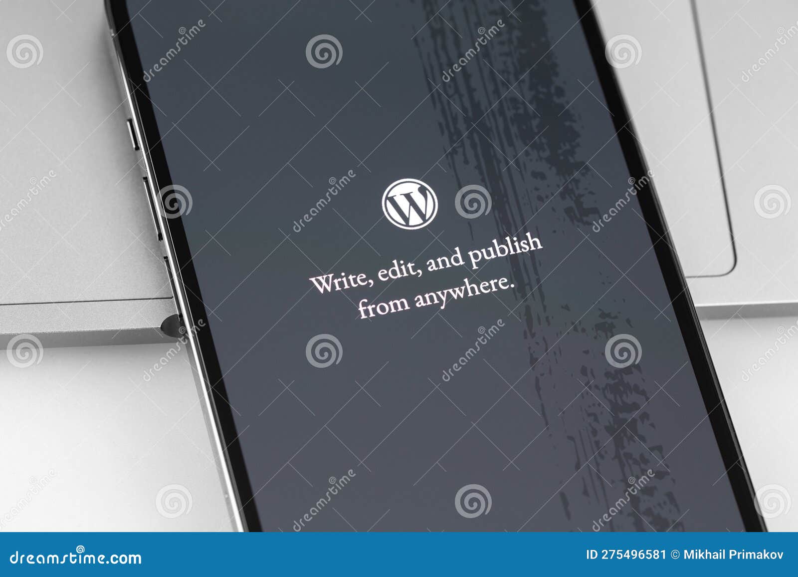 WordPress Mobile Logo App on the Screen Smartphone IPhone Closeup ...
