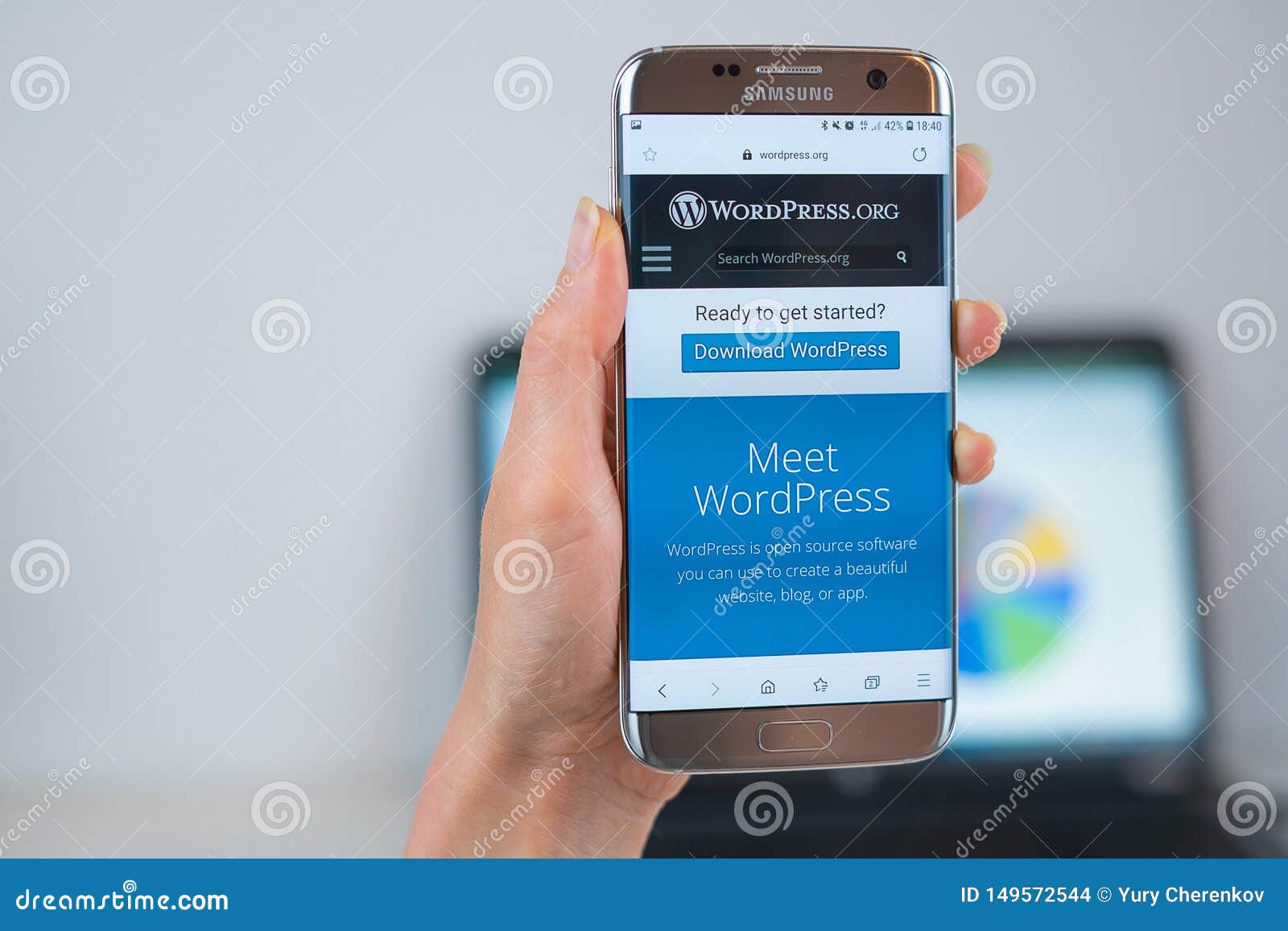 WordPress Web Site Opened on the Mobile Editorial Stock Image - Image ...