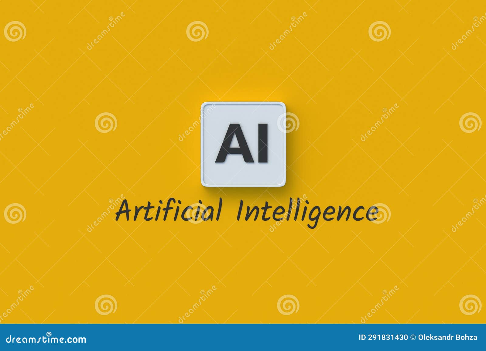 Words Artificial Intelligence and Symbol AI on Cube Stock Illustration ...