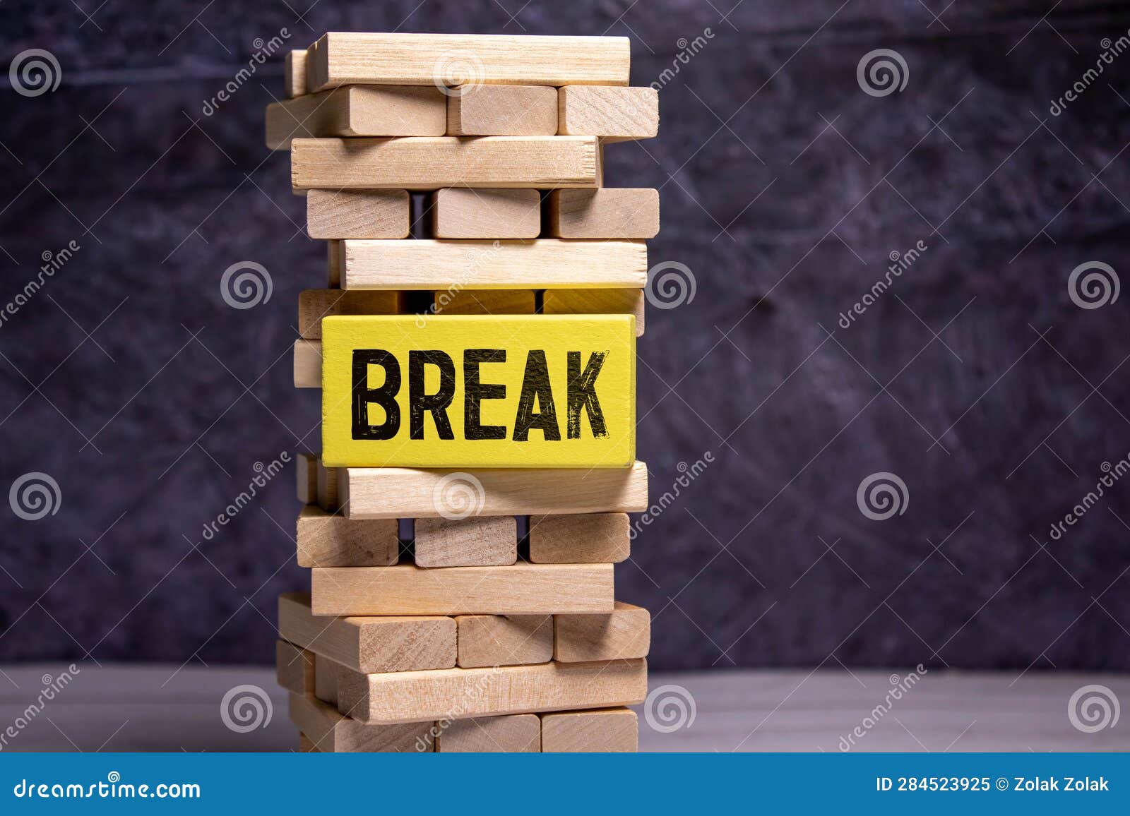 Words BREAK Written with Leisure Game Tiles. Conceptual Image ...