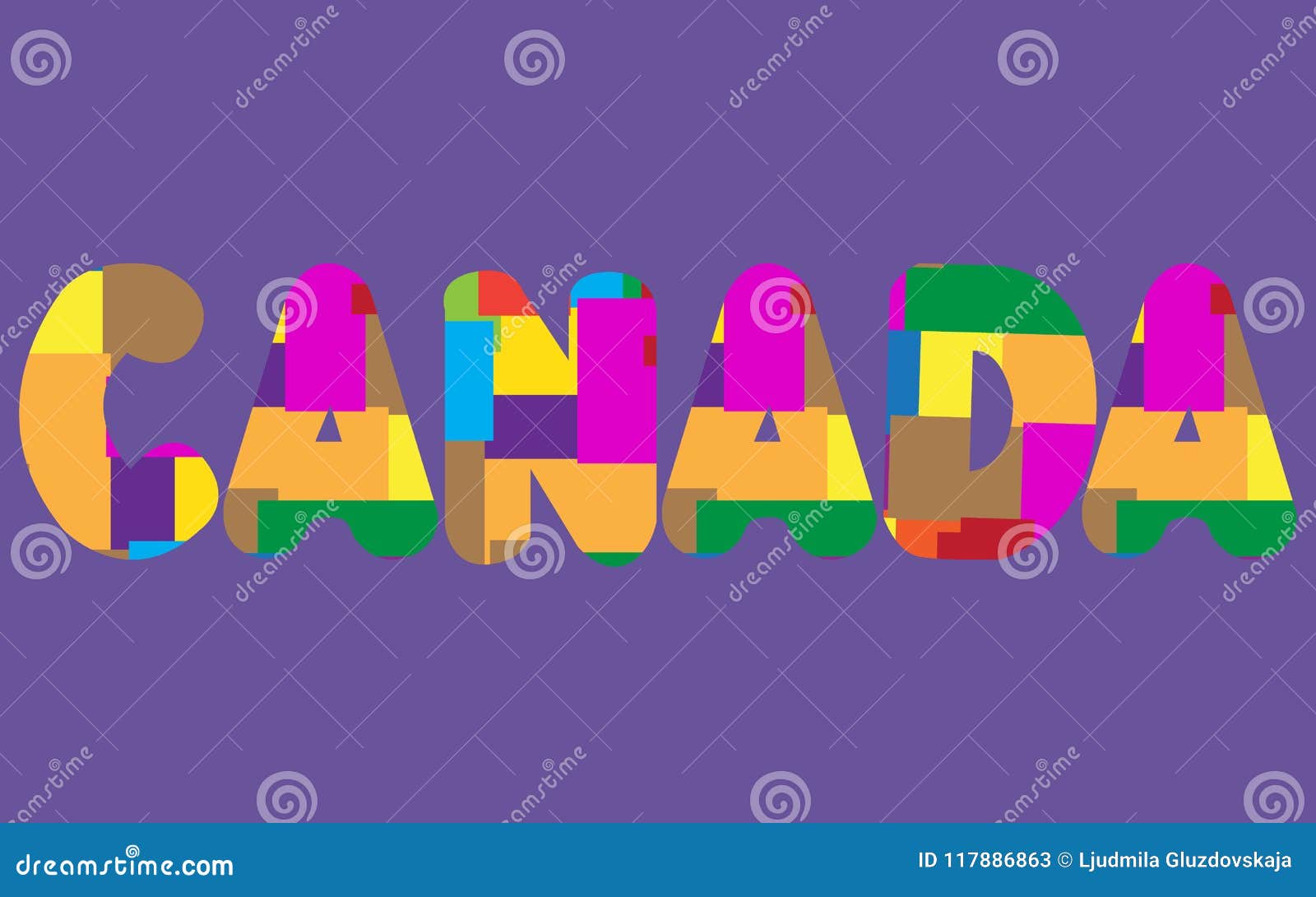 The Words CANADA Concept Written in Colorful Abstract Typography Stock ...