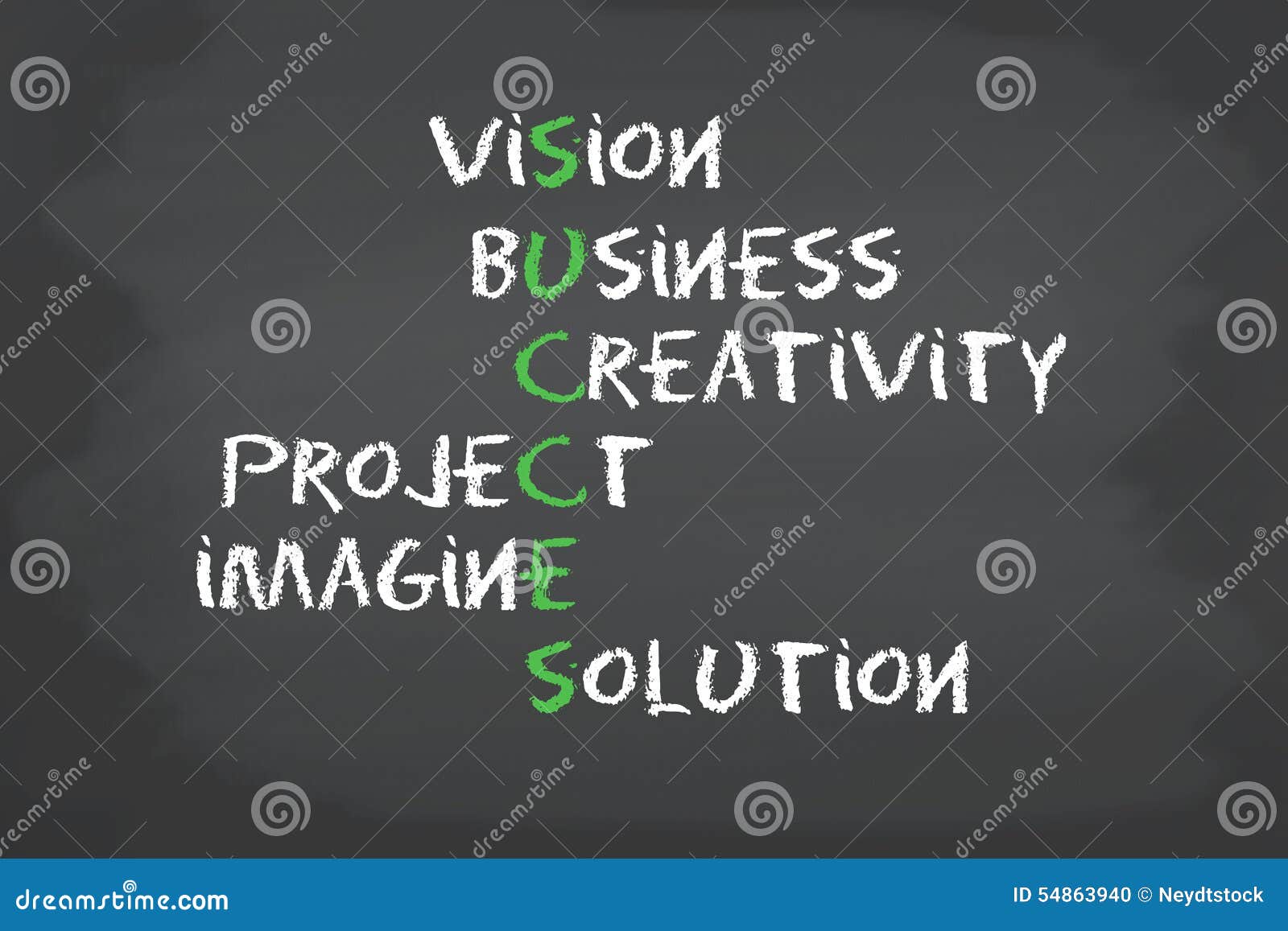 Words on Chalkboard for Success Stock Illustration - Illustration of ...