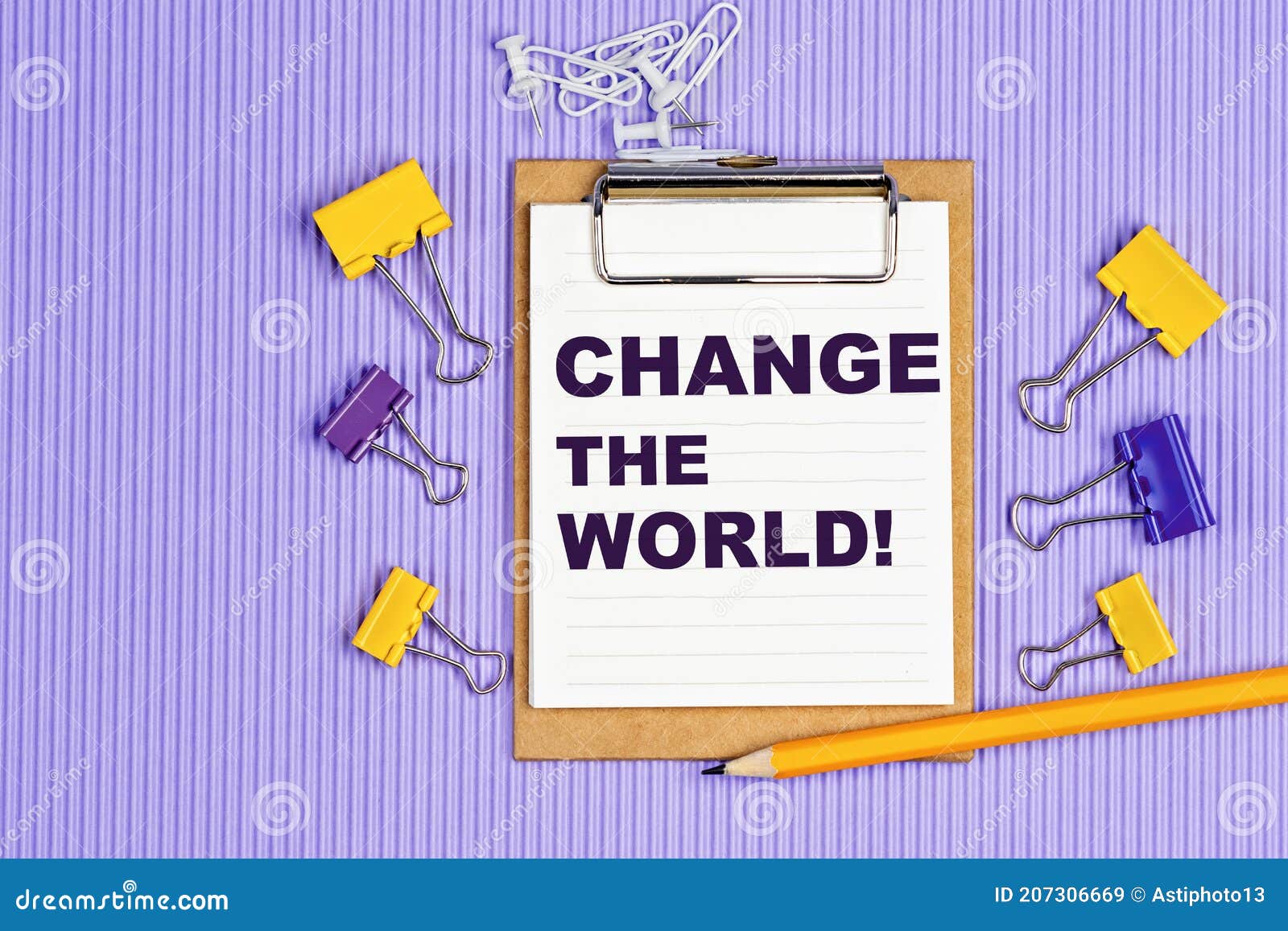 The Words Change the World Written on a White Notebook Stock Image ...