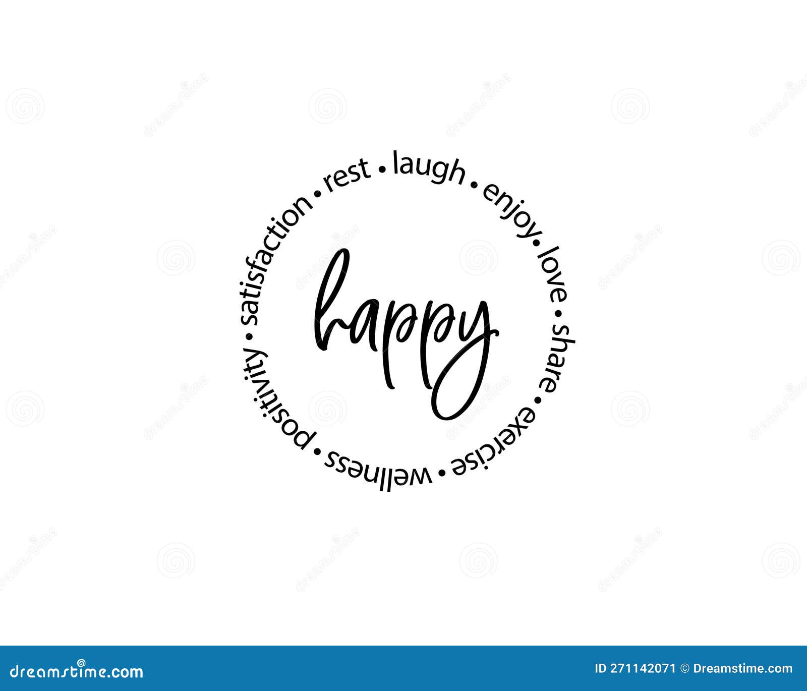 Happy and Words in the Circle Stock Vector - Illustration of laugh ...