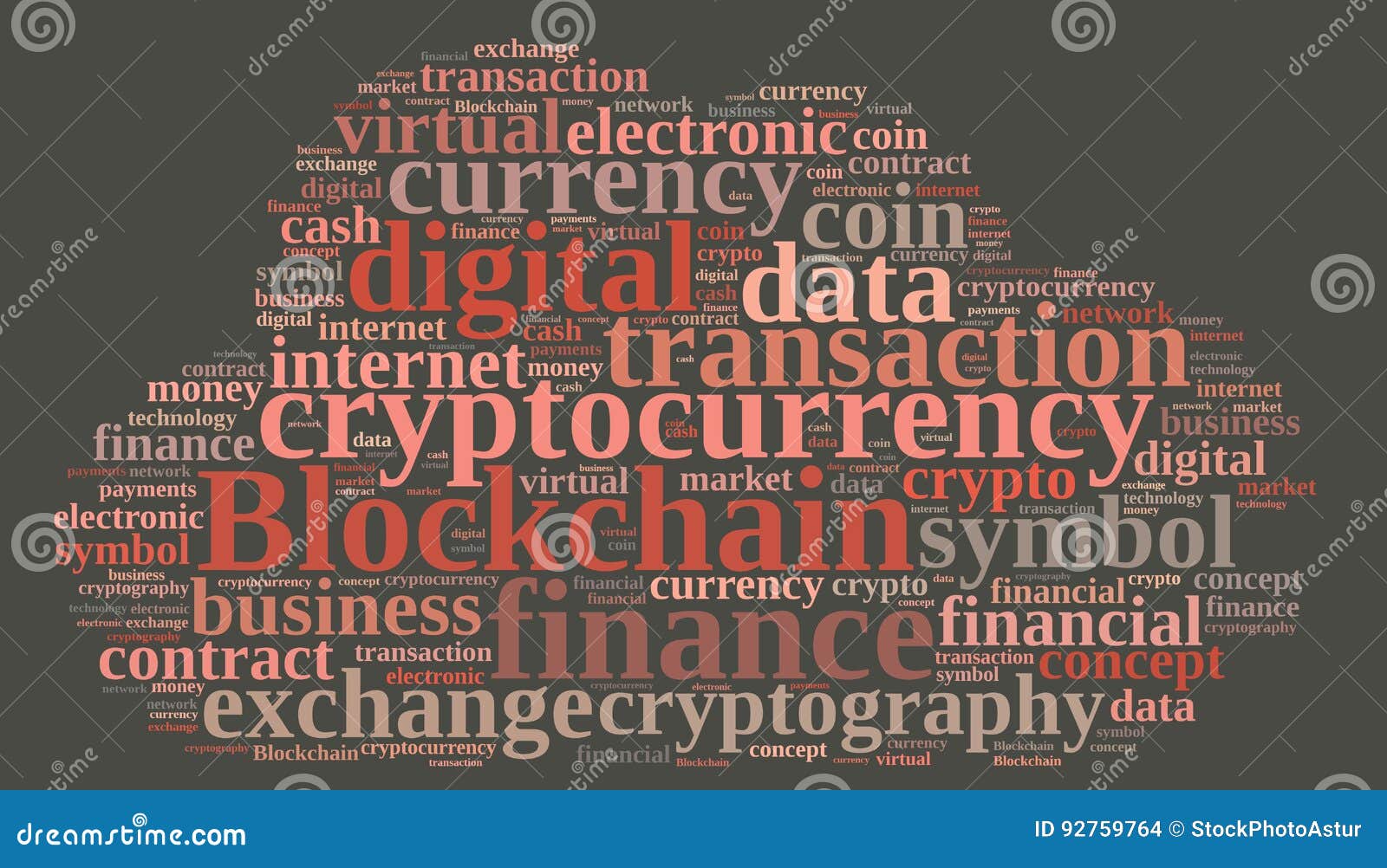 Words Cloud with Blockchain. Stock Illustration - Illustration of ...