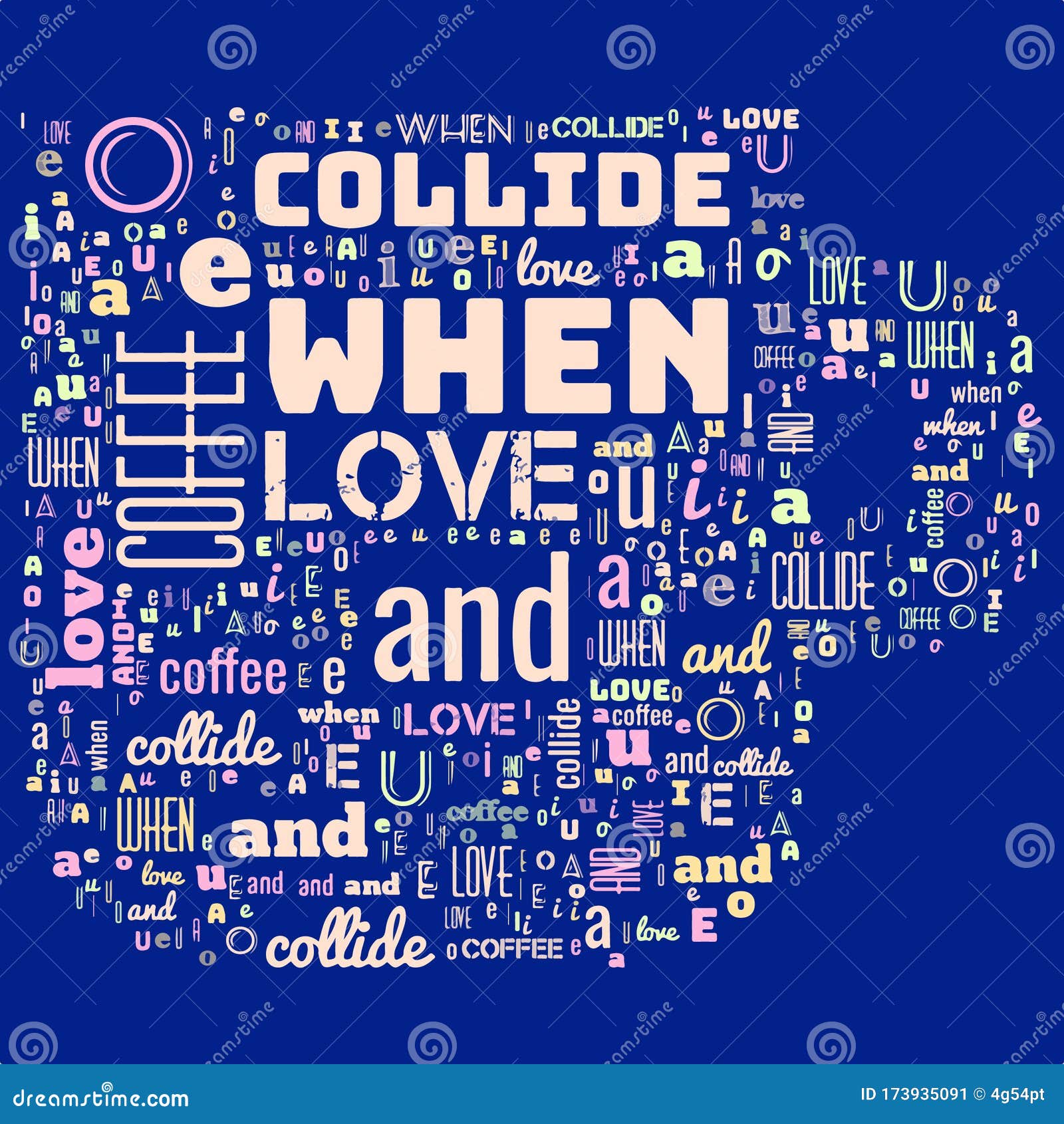 Words Cloud Containing Sentence when LOVE and COFFEE COLLIDE Stock ...