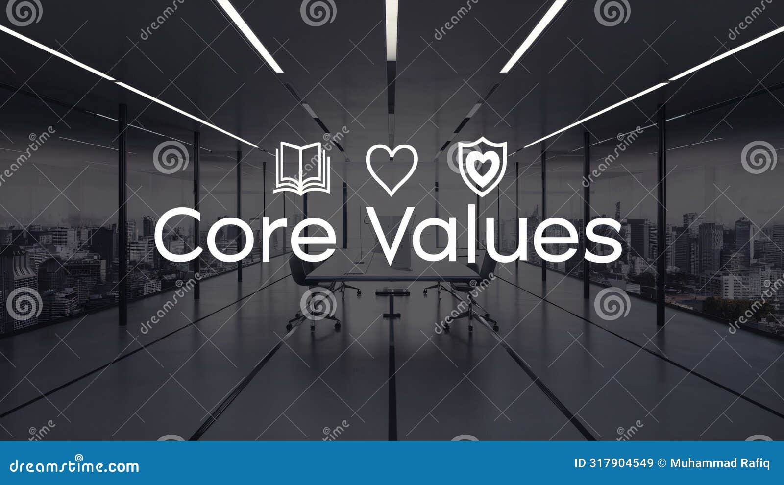 The Words Core Values with Icons of Knowledge, Love and Protection ...