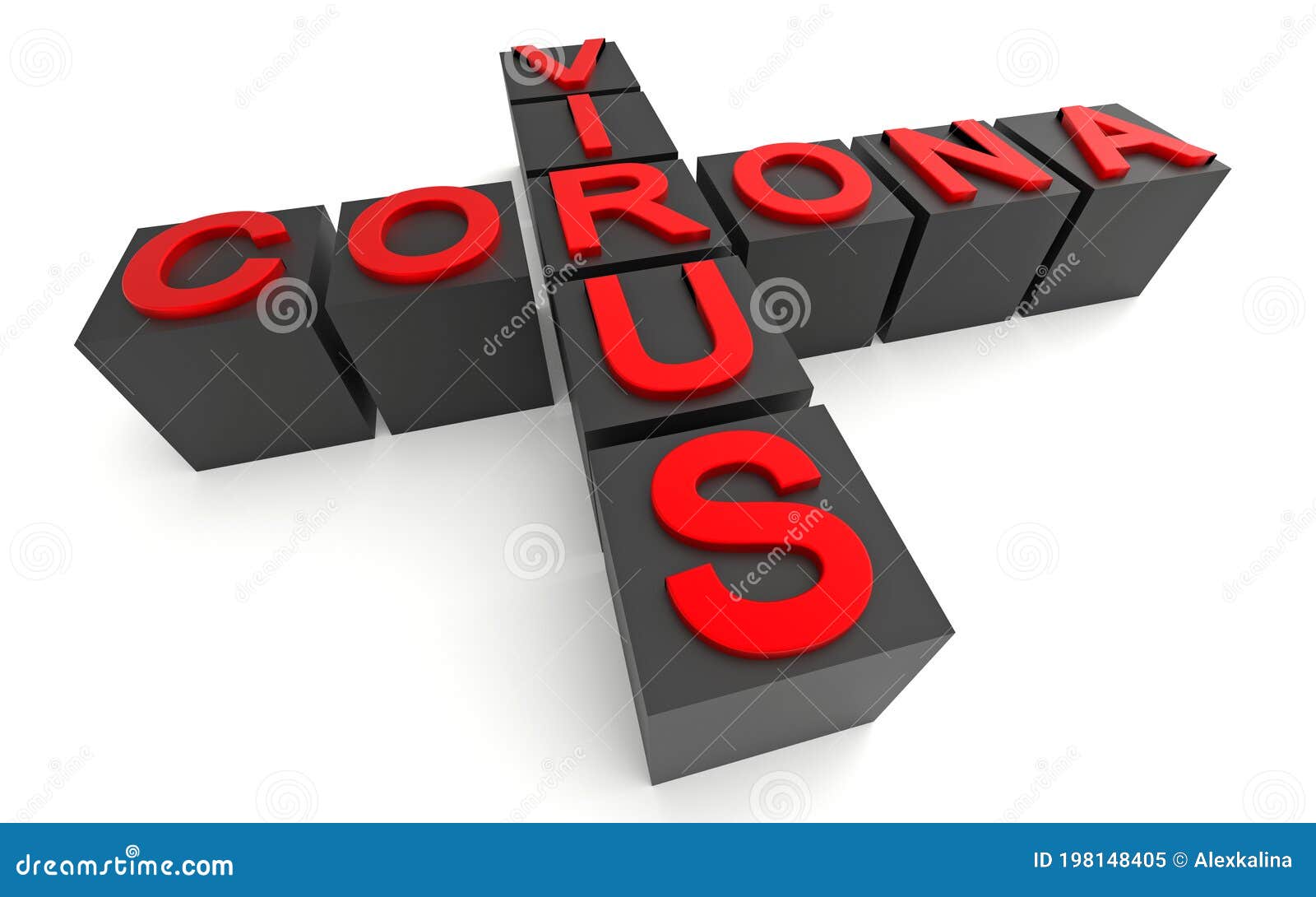 Words Corona Virus on Cubes Isolated on White Background Stock ...
