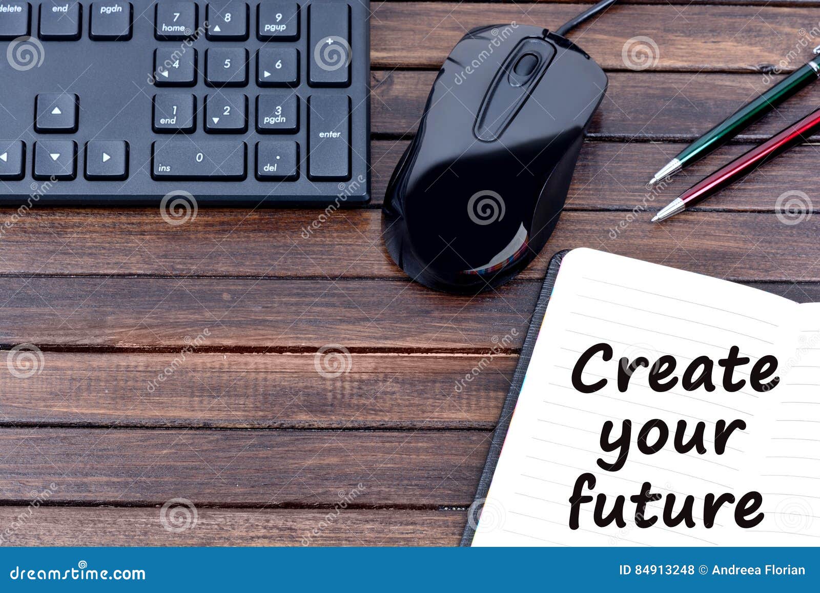 The Words Create Your Future on Notebook Stock Photo - Image of ...