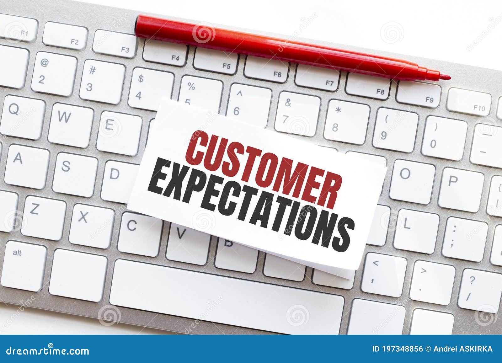 Words Customer Expectations Written on Torn Paper on a Computer ...