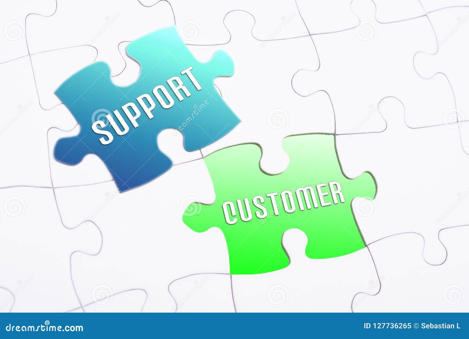 The Words Customer and Support in a Missing Piece Jigsaw Puzzle Stock ...