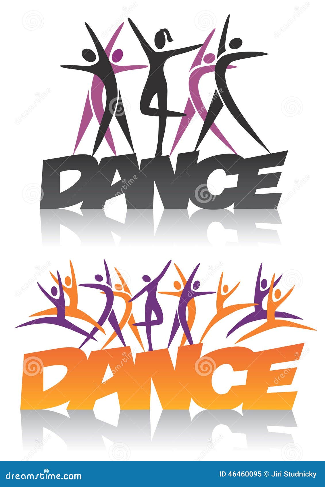 Words Dance with Dance Group Stock Vector - Illustration of motion ...