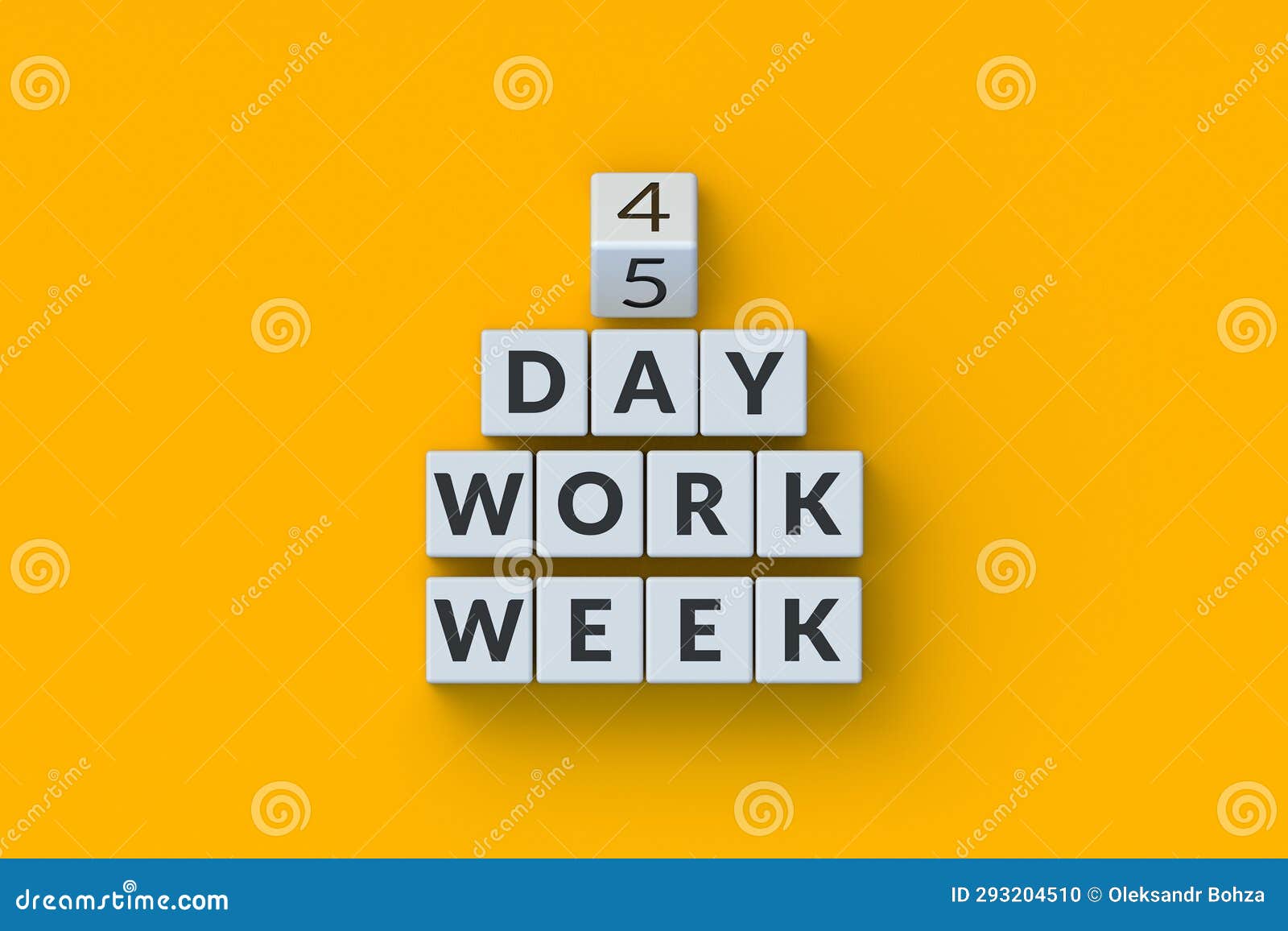Words 4 or 5 Day Work Week on Cubes. Job Concept Stock Illustration ...