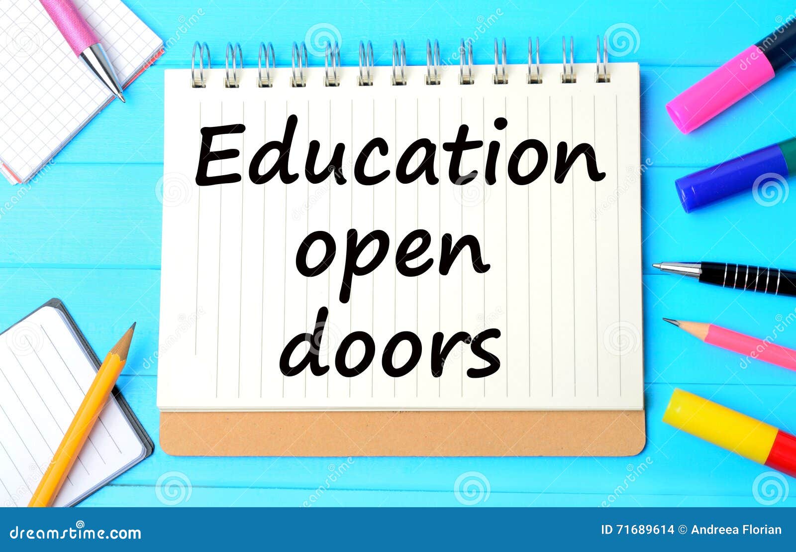 The Words Education Open Doors Stock Photo - Image of message ...