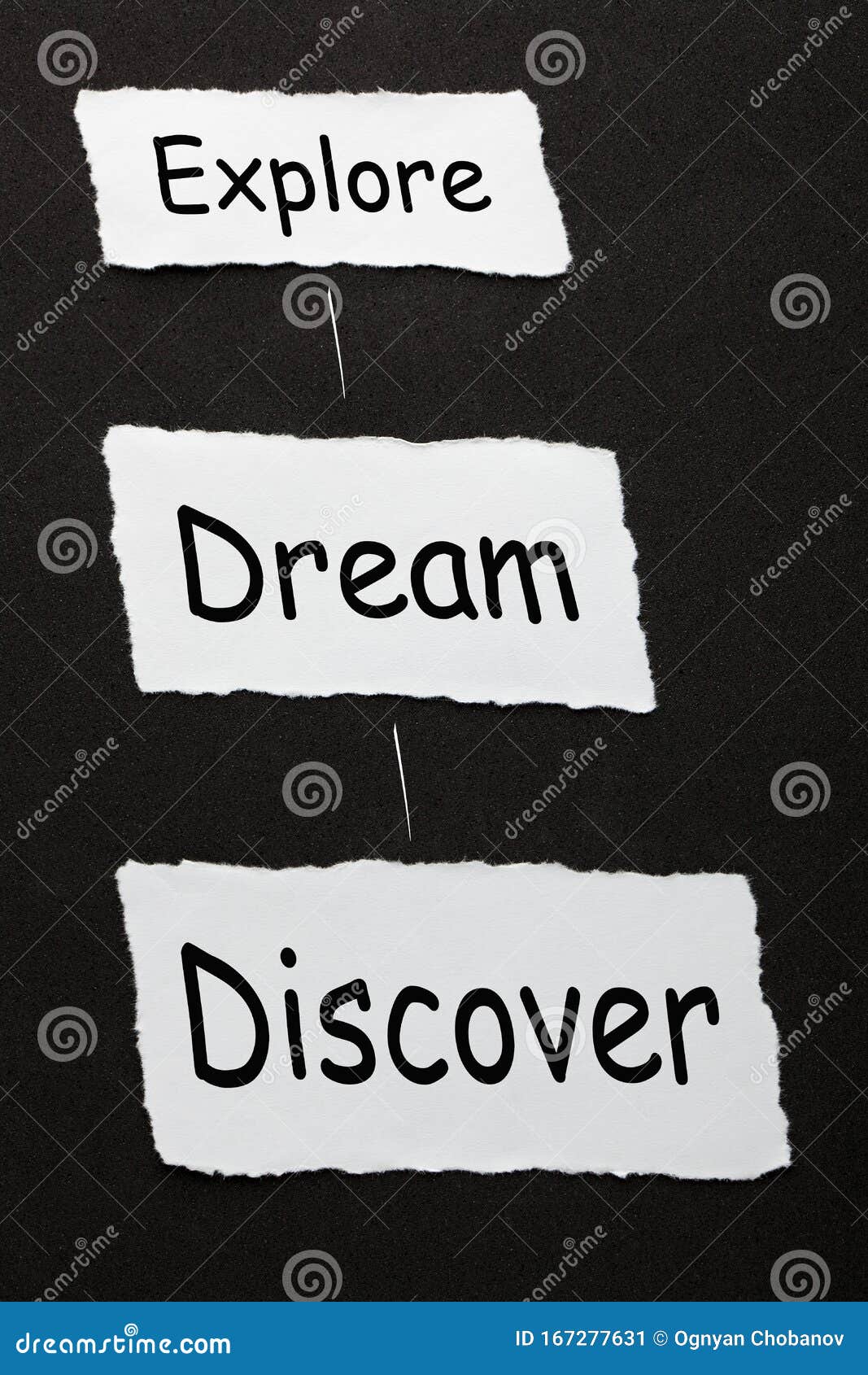 Explore Dream Discover stock image. Image of mission - 167277631