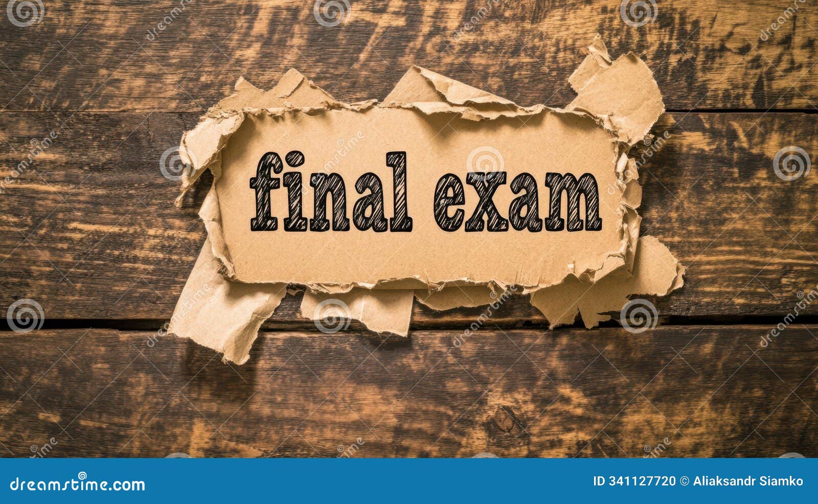 Words "final Exam" on Torn Paper Over Brown Background Symbolizing Test ...