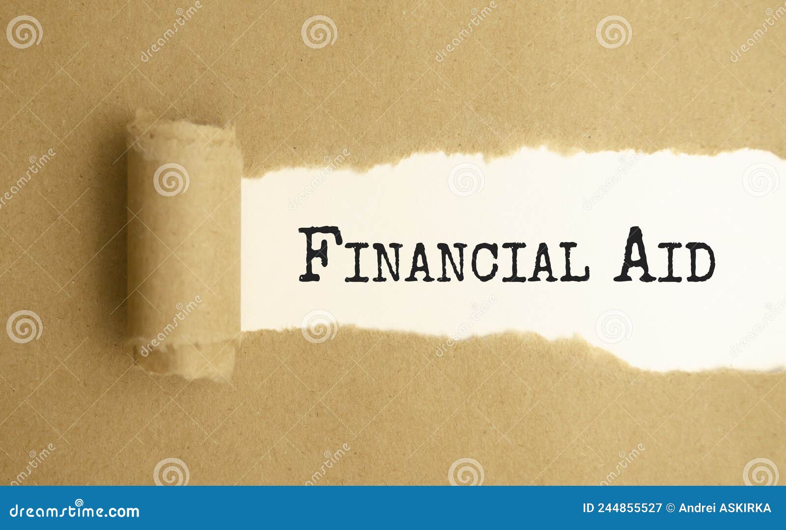 Words Financial Aid Written on Torn Paper on the White Background Stock ...