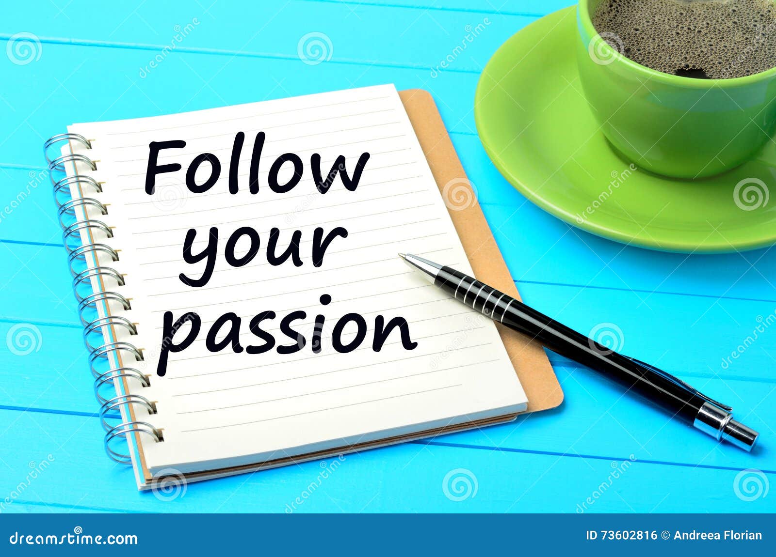 The Words Follow Your Passion Stock Photo - Image of determination ...