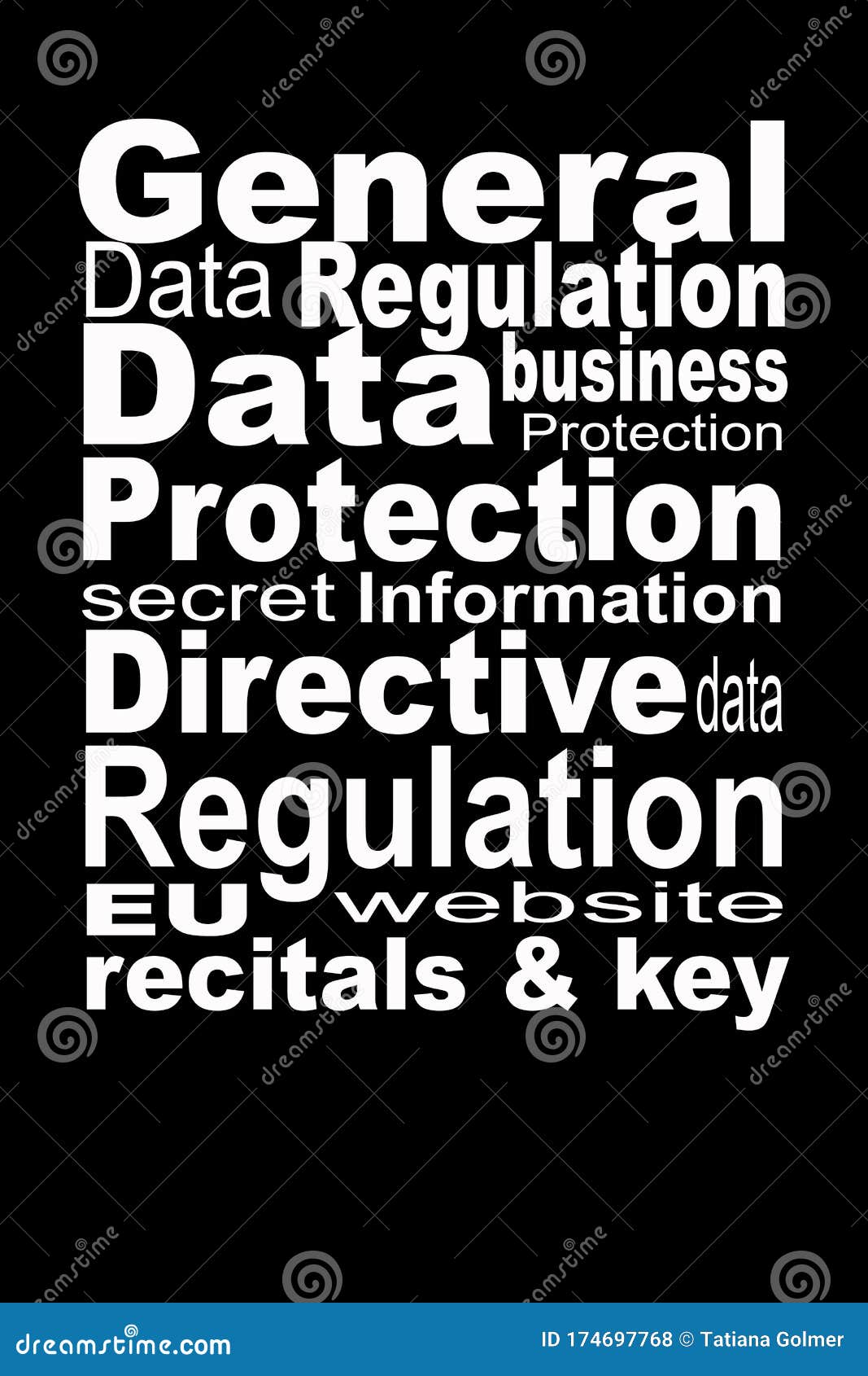 Words of the General Data Protection Regulation Concept, Topic of ...