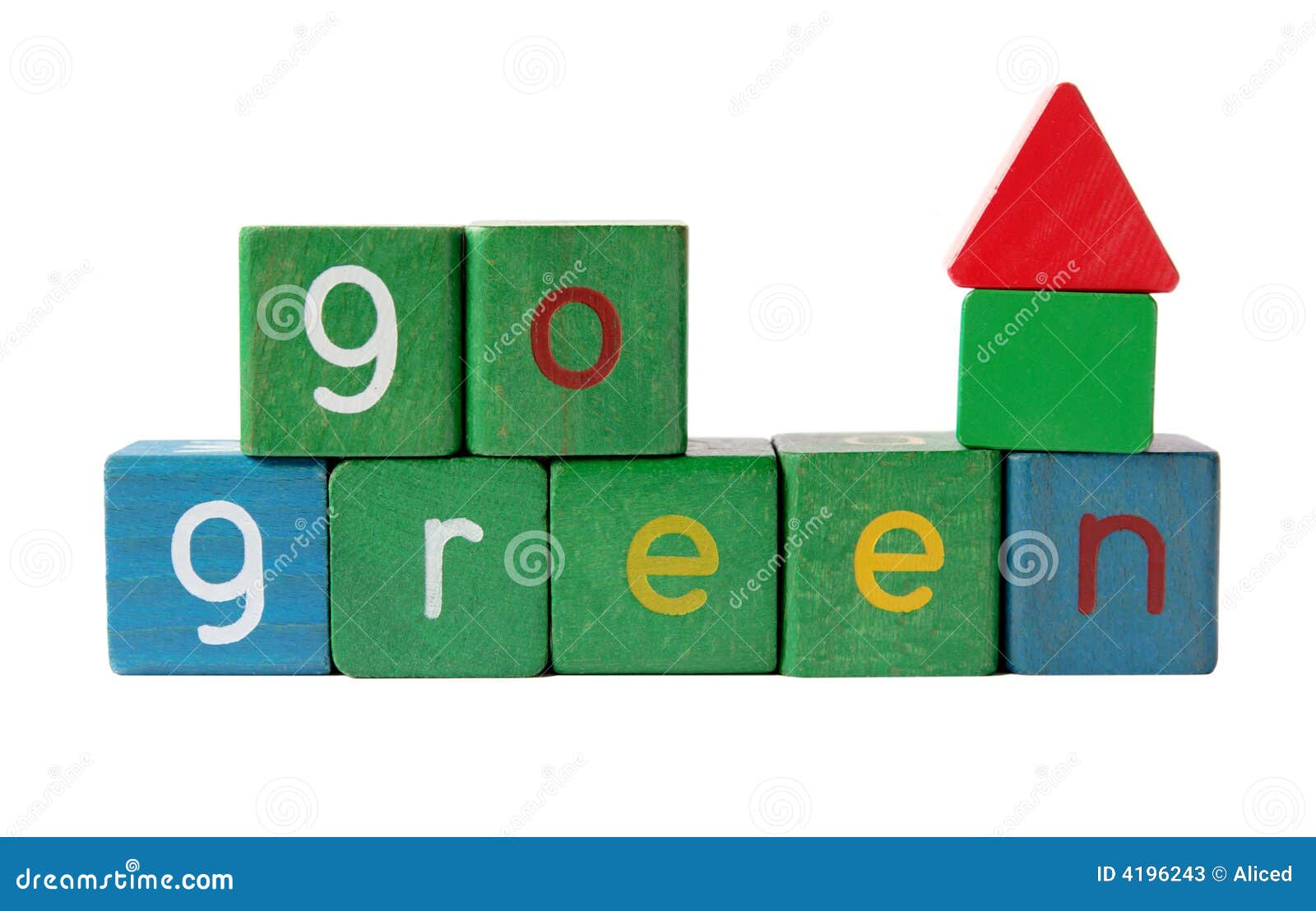 The Words Go Green with Block House Stock Image - Image of ecology ...