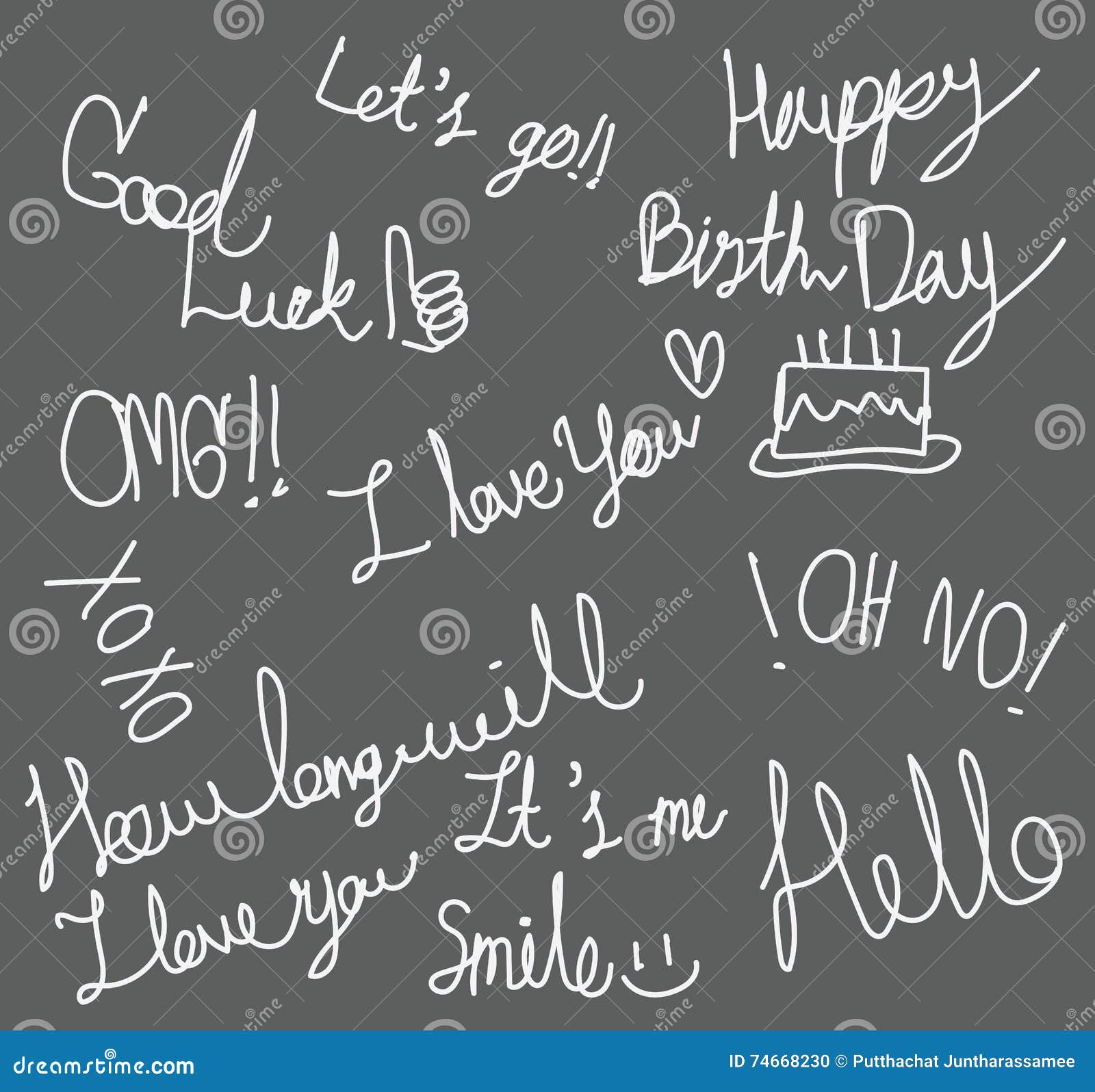 Words hand drawn set stock vector. Illustration of business - 74668230