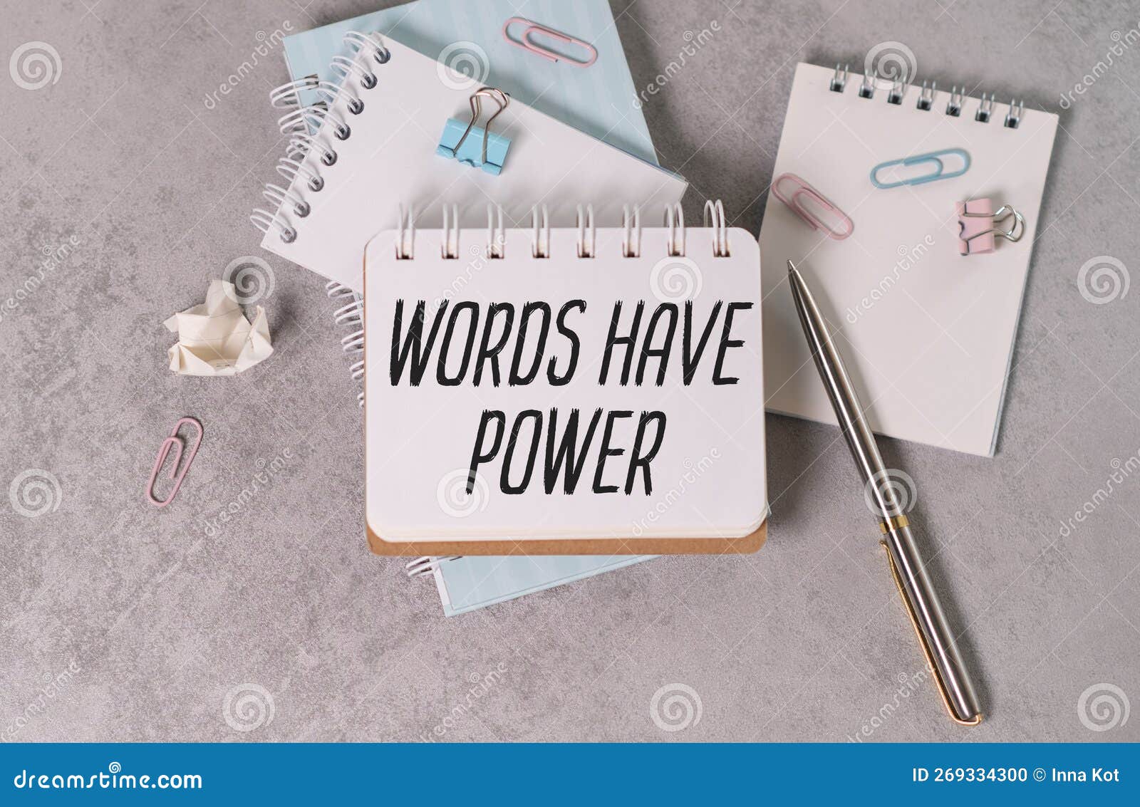 Words Have Power Text on Notebook, Copywriting Storytelling Marketing ...