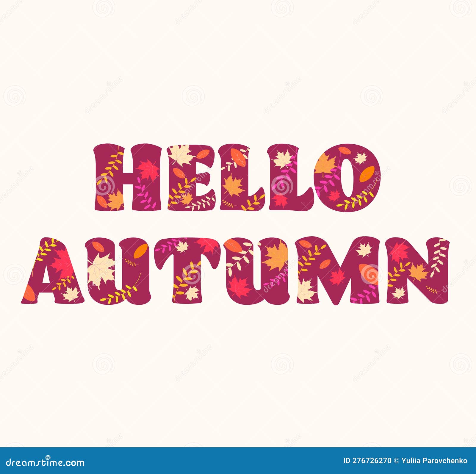 Words Hello Autumn. Letters with Leaves Stock Vector - Illustration of ...