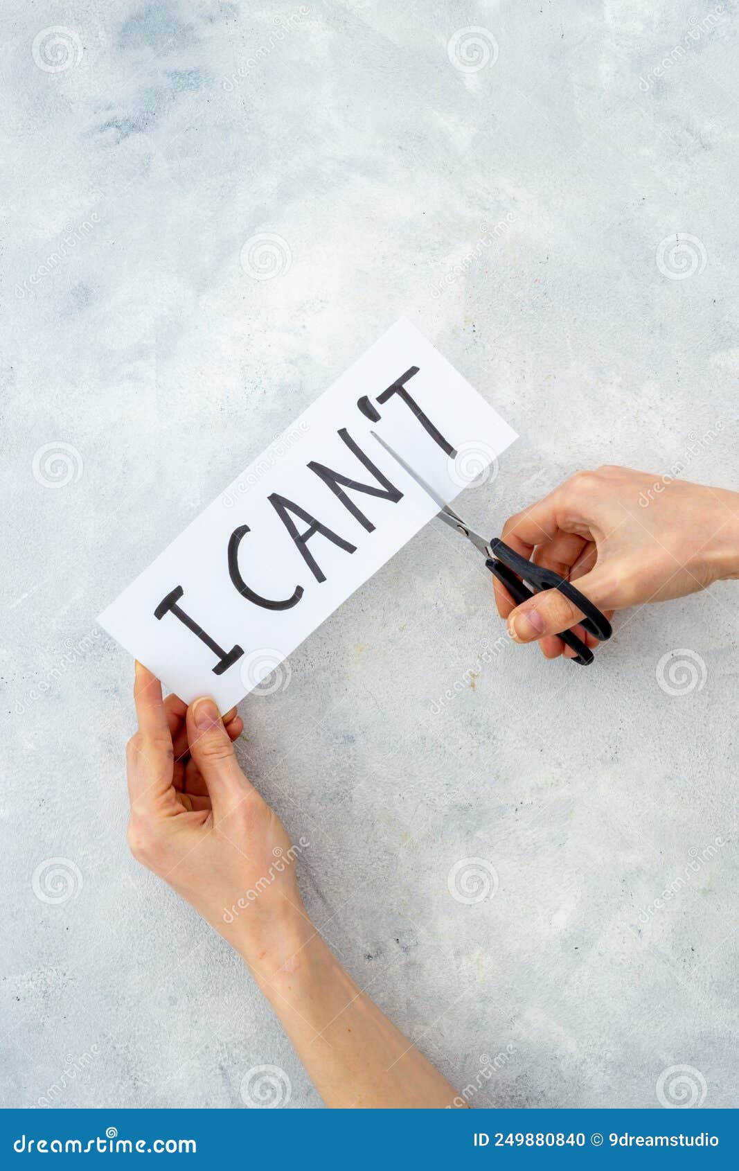 Words I Cannot Become I Can. Motivation Concept Stock Photo - Image of ...