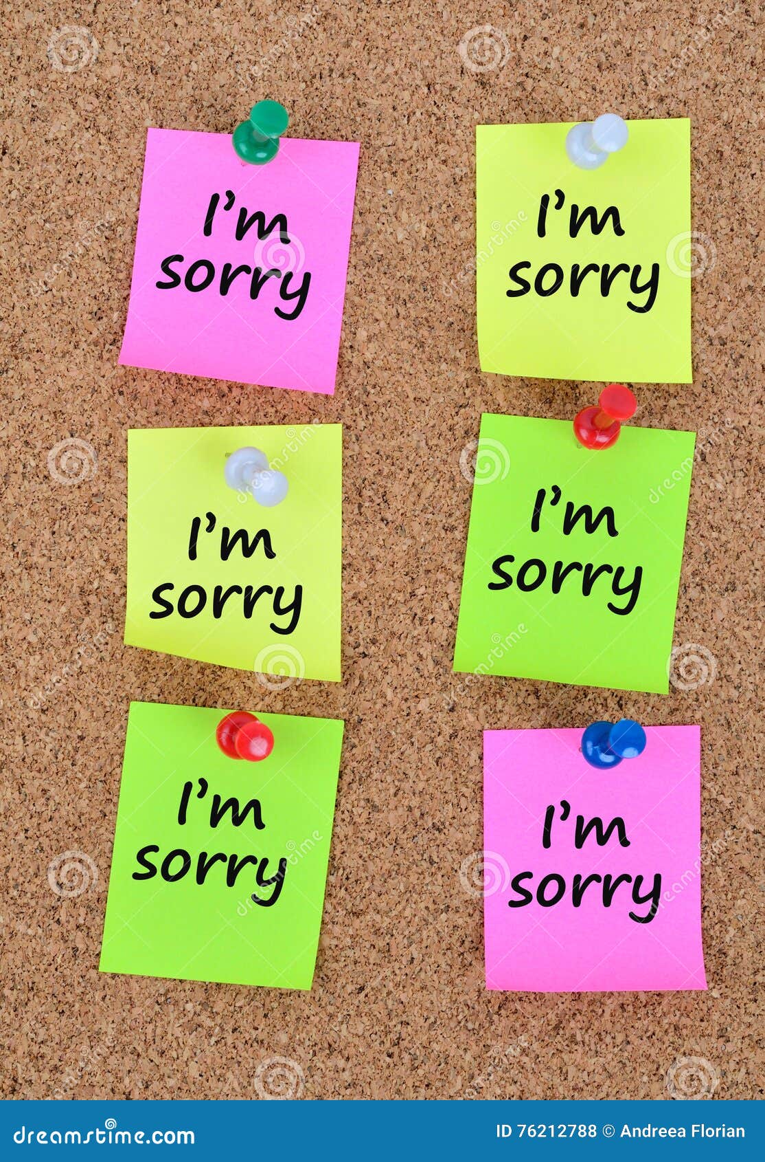 The Words I M Sorry on Notes Stock Photo - Image of encourage, note ...