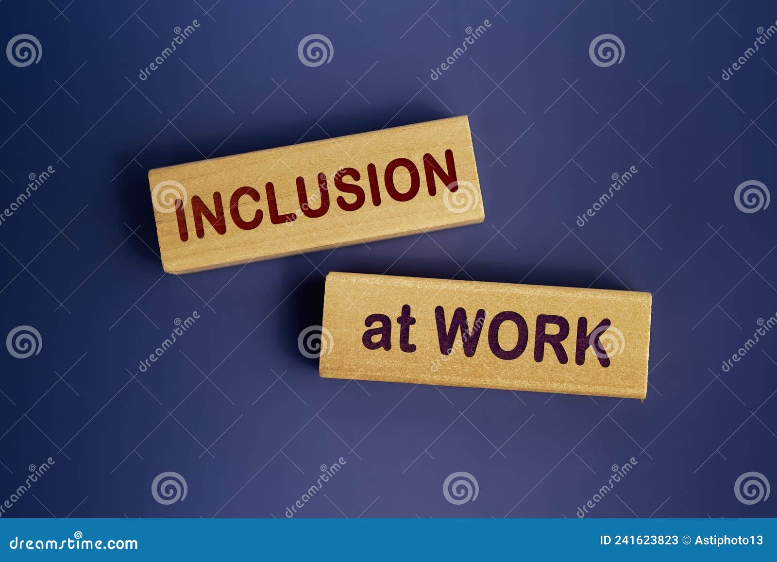The Words Inclusion at Work is Written on a Wooden Blocks on a Dark ...