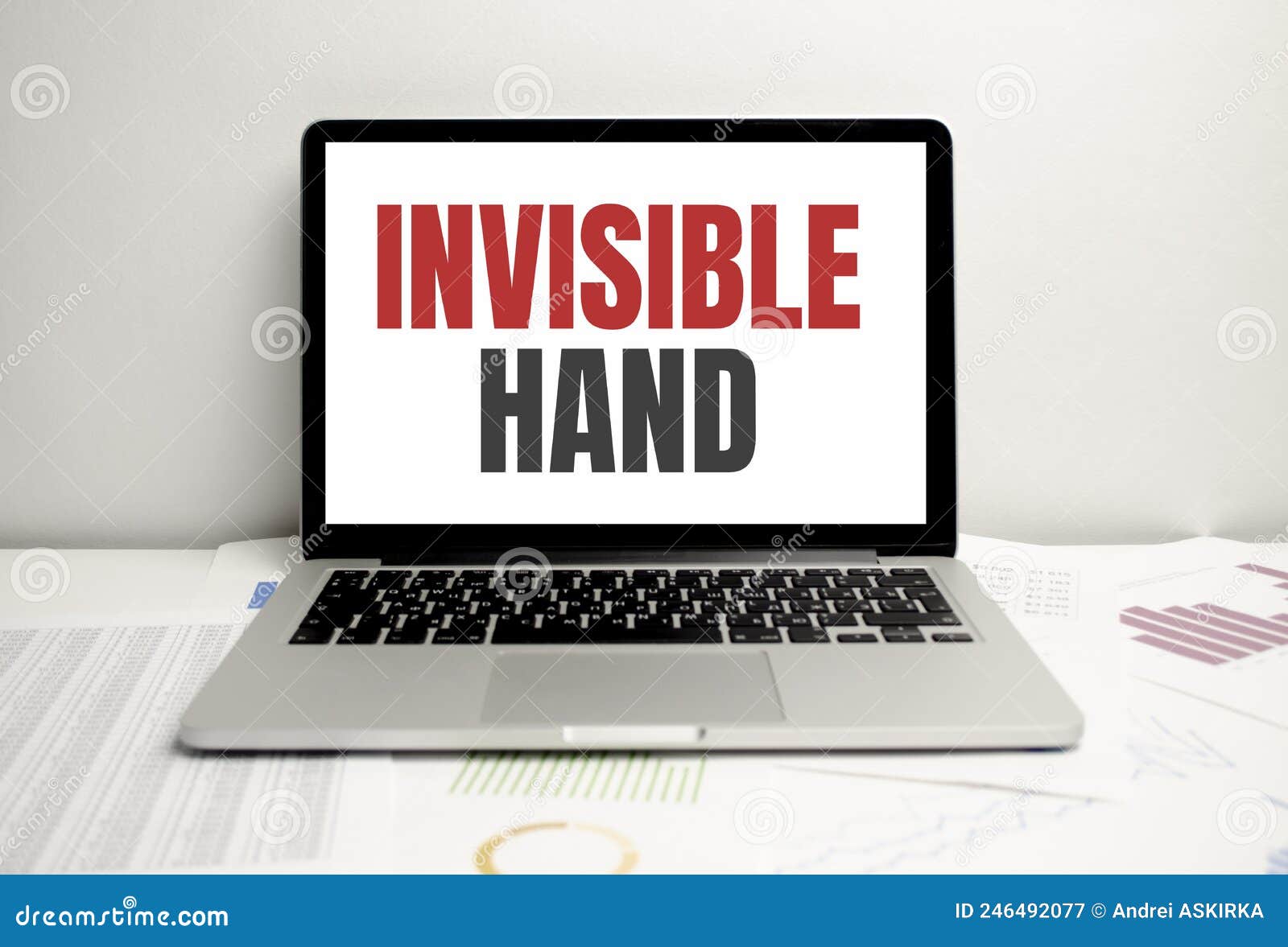 Words Invisible Hand on the Laptop Display. Concept Stock Image - Image ...