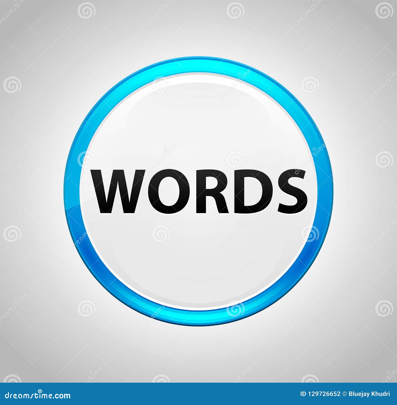 Words Round Blue Push Button Stock Illustration - Illustration of ...