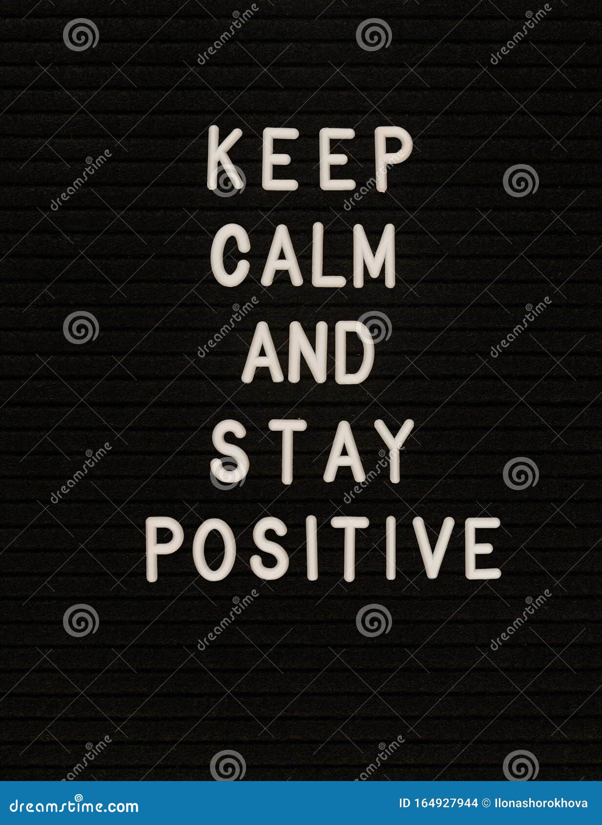 The Words Keep Calm and Stay Positive on Black Felt Letter Board Stock ...