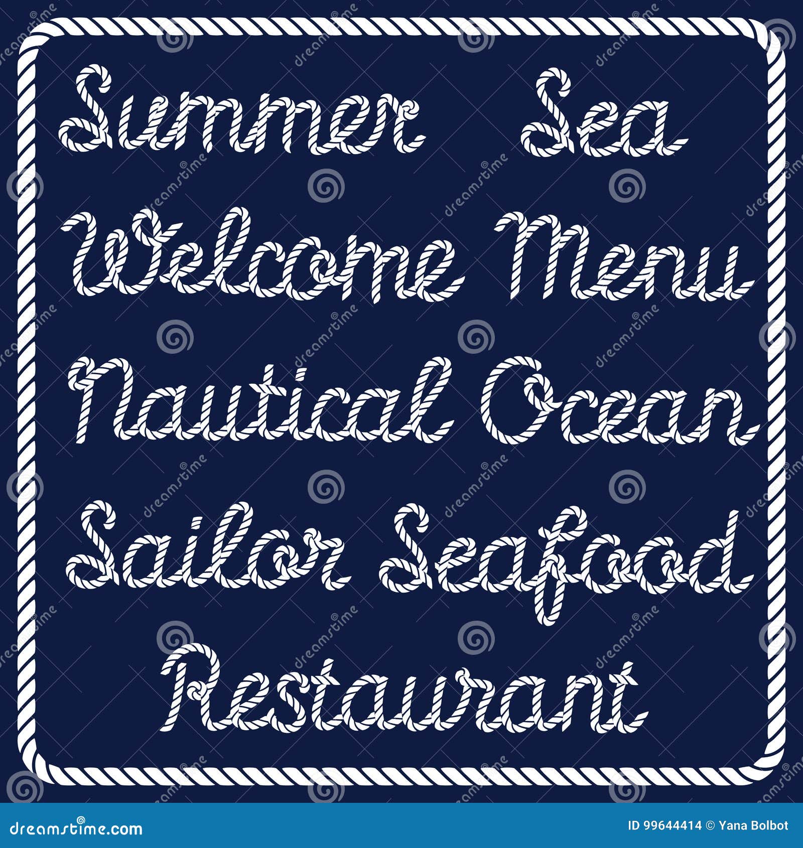 Words Made from Nautical Rope Stock Vector - Illustration of cable ...