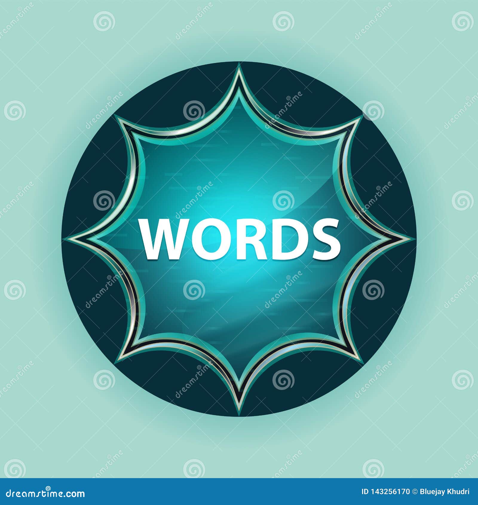 Words Magical Glassy Sunburst Blue Button Sky Blue Background Stock ...