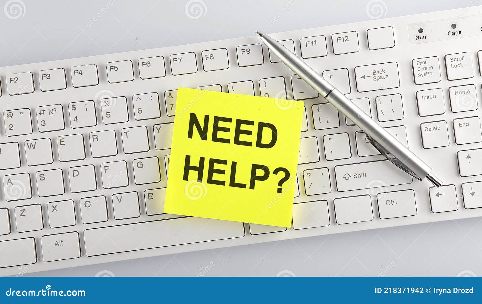 Words NEED HELP Written on Stickers on a Computer Keyboard Stock Photo ...