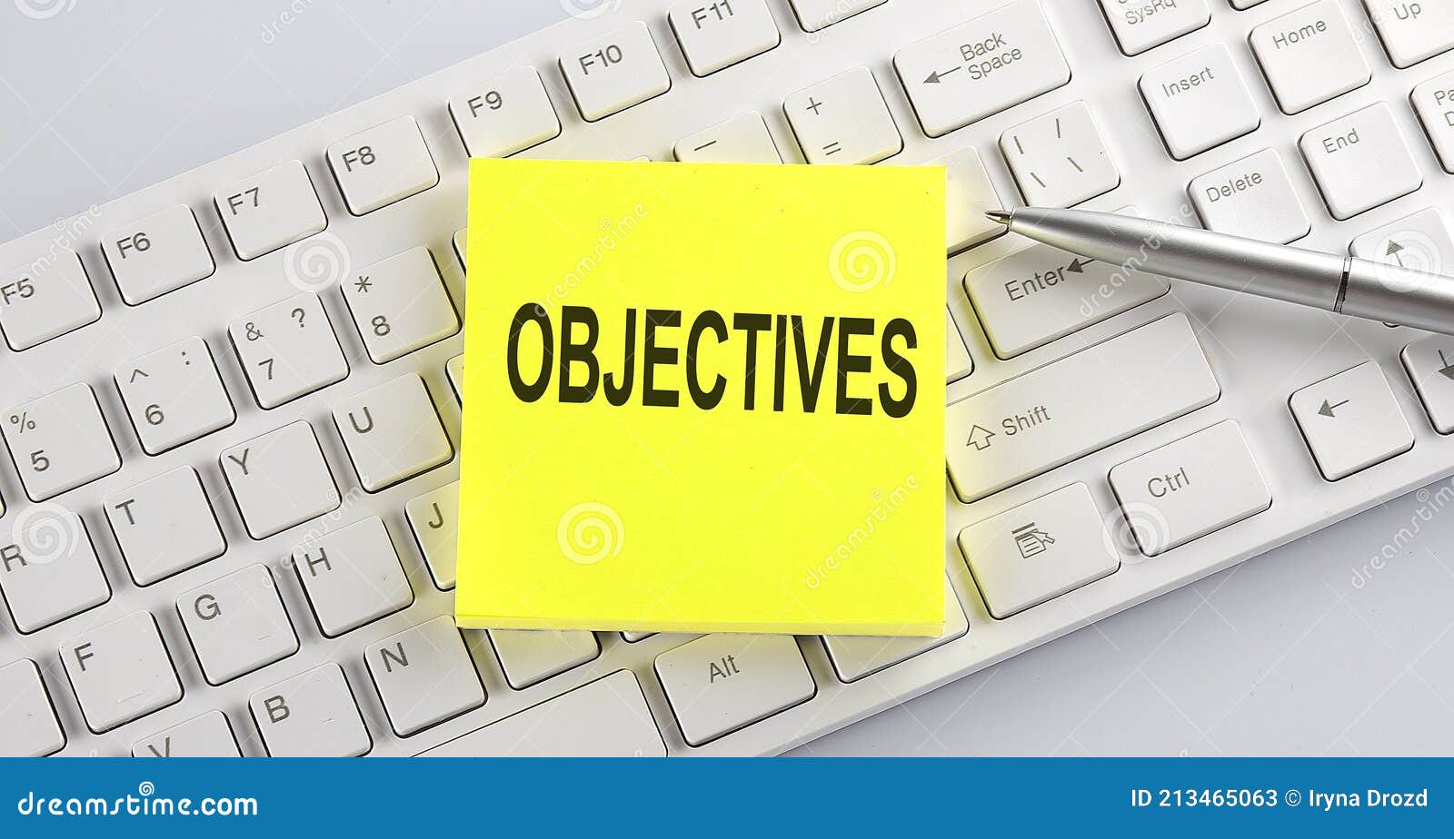 Words OBJECTIVES Written on Stickers on a Computer Keyboard Stock Image ...