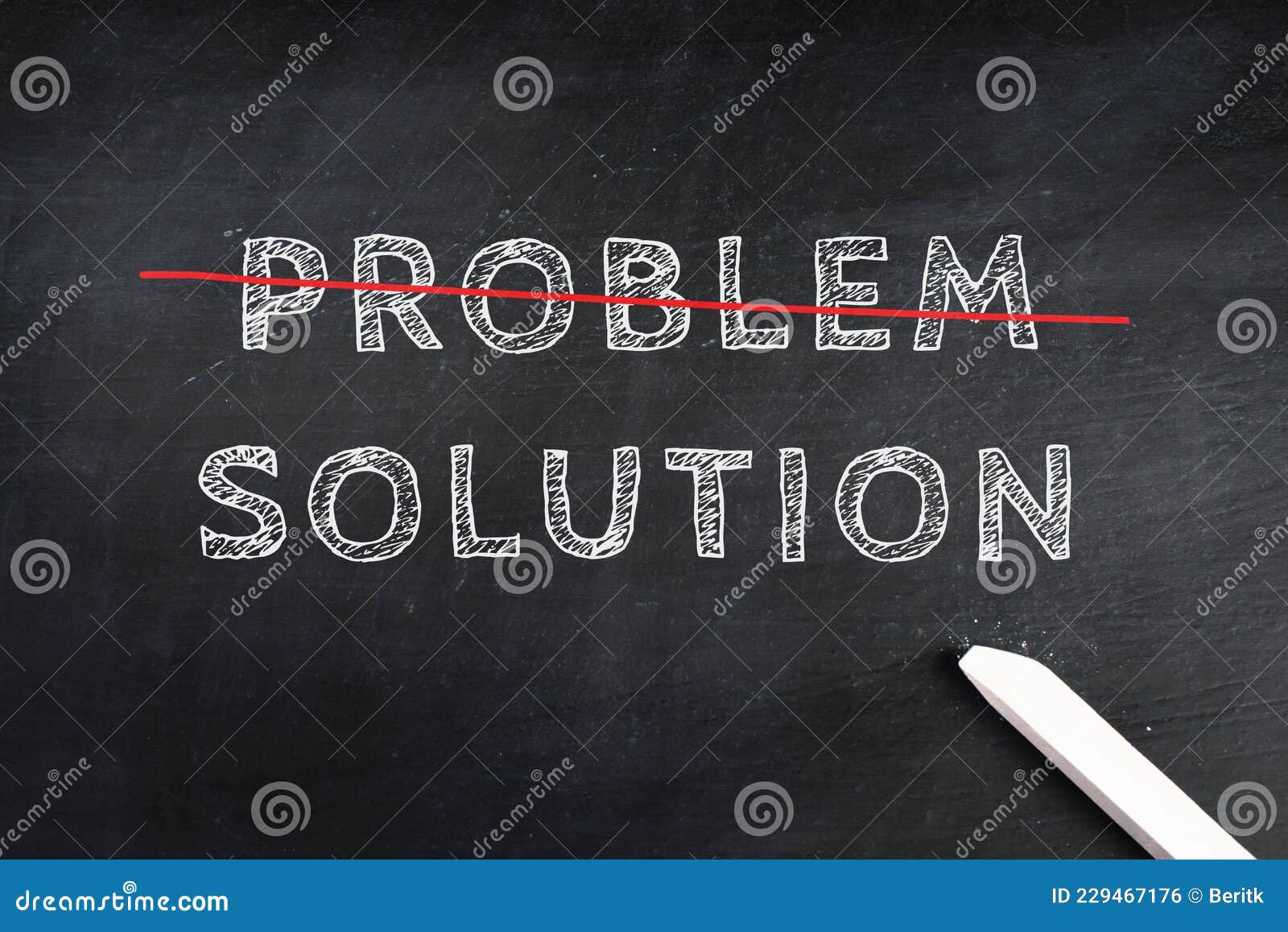 The Words Problem and Solution are Standing on a Chalk Board Stock ...