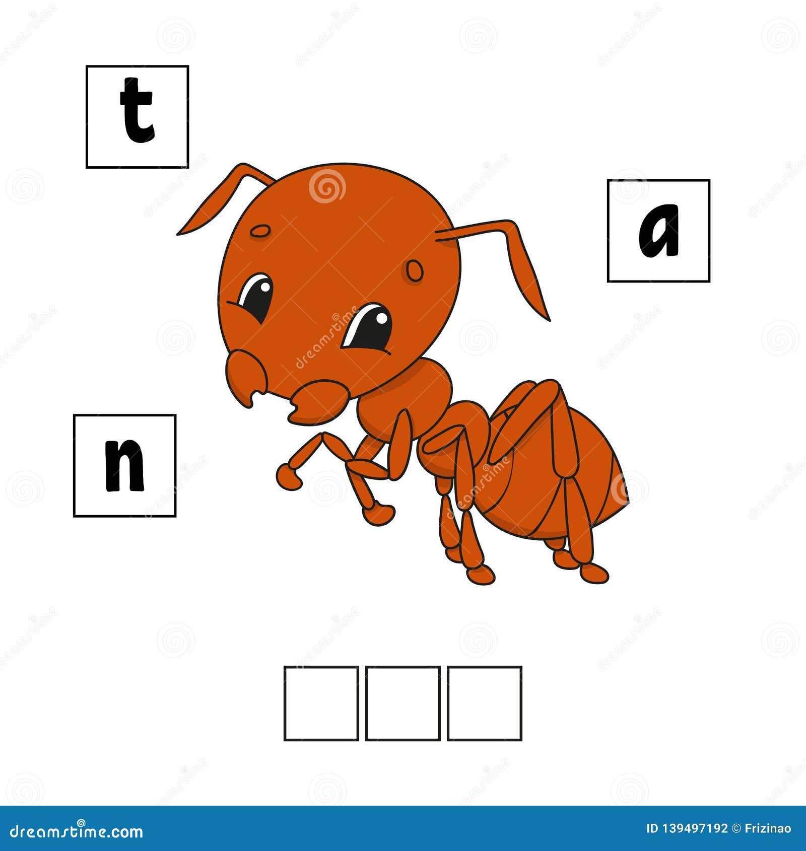 Brown Ant. Words Puzzle. Education Developing Worksheet. Game for Kids ...
