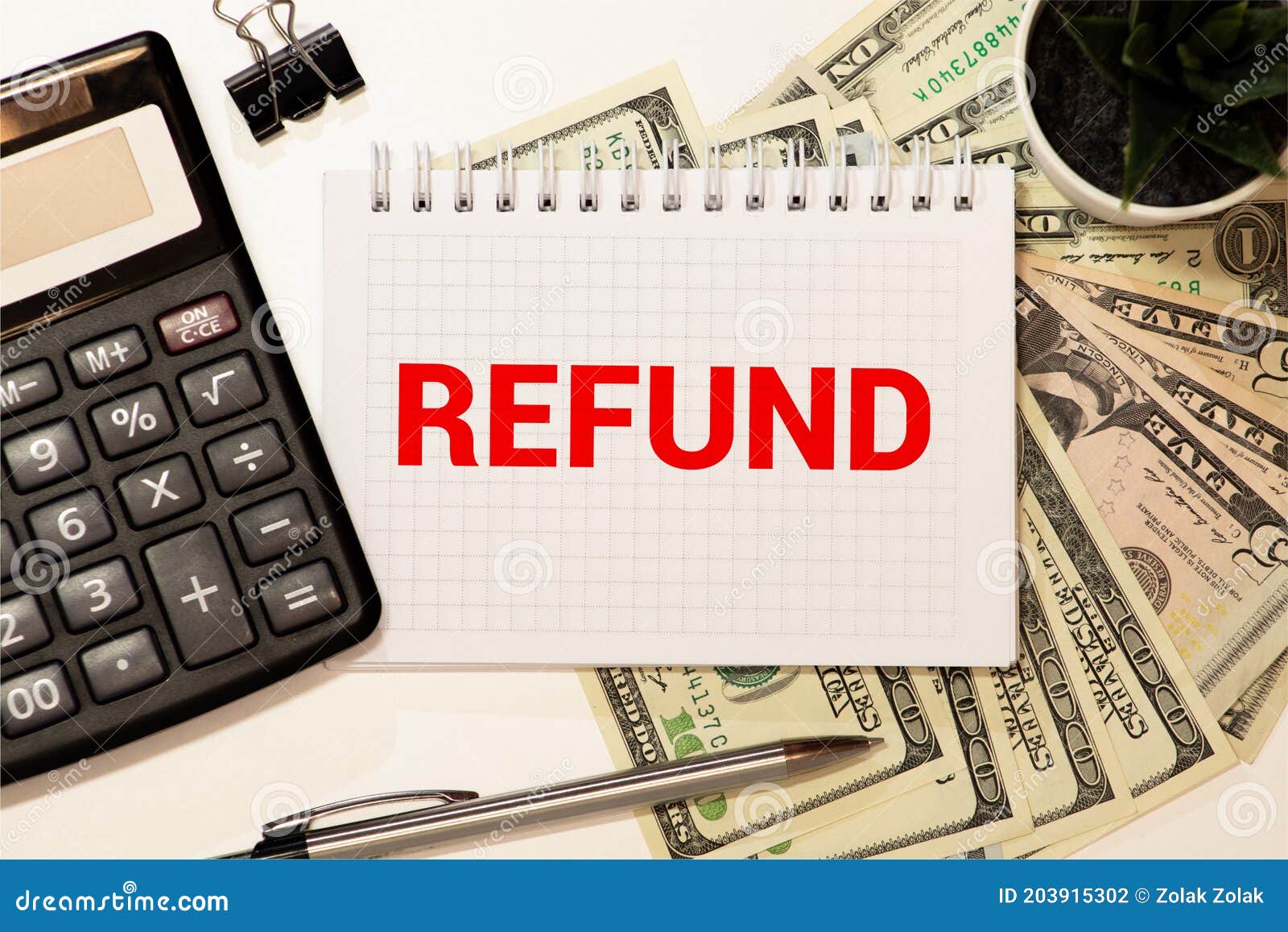 Words REFUND on Copybook Page, Business Concept Stock Photo - Image of ...