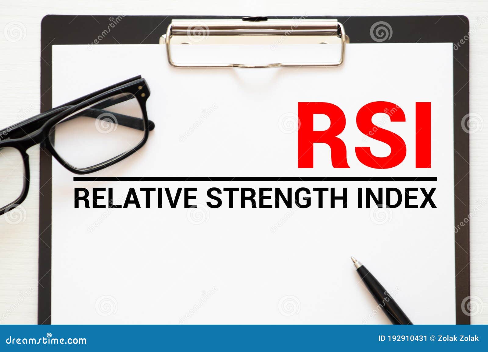 Words Relative Strength Index - RSI Written on a Book. Business Concept ...