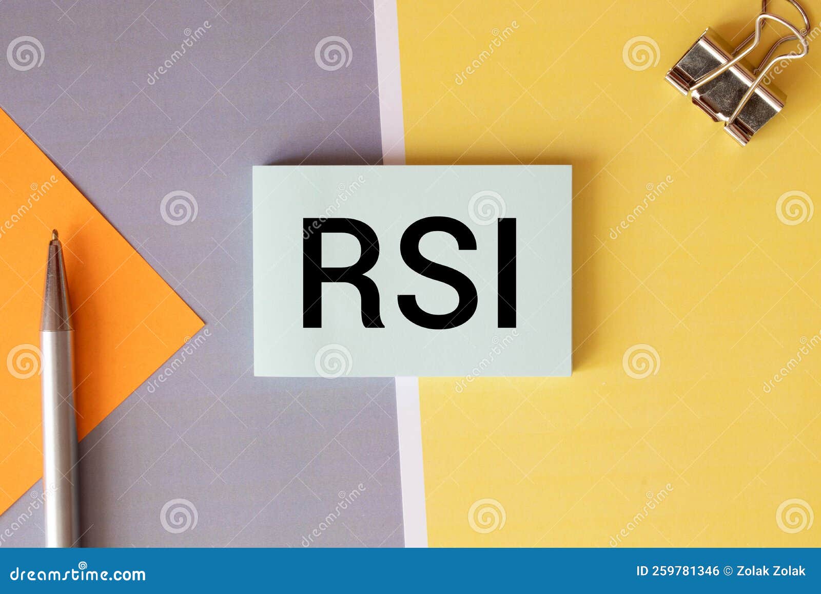 Words Relative Strength Index - RSI Written on a Book. Business Concept ...
