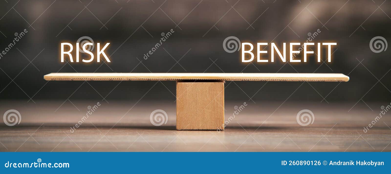 Words Risk and Benefit in Wooden Balance Stock Photo - Image of ...