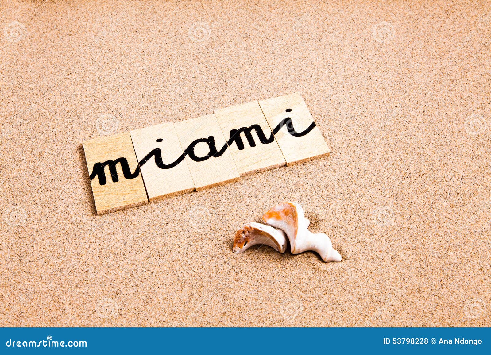 Words on sand miami stock photo. Image of beach, miami - 53798228